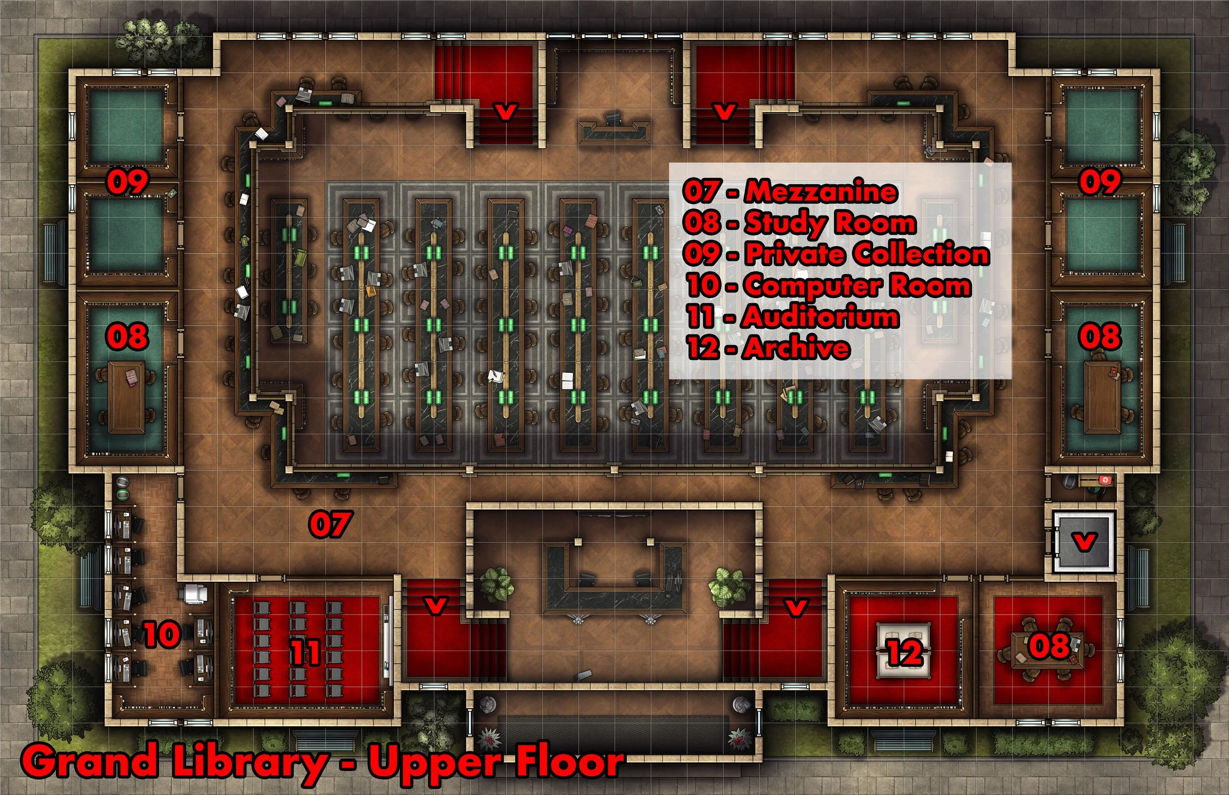 Free Modern Library TTRPG Battlemaps — Tom Cartos