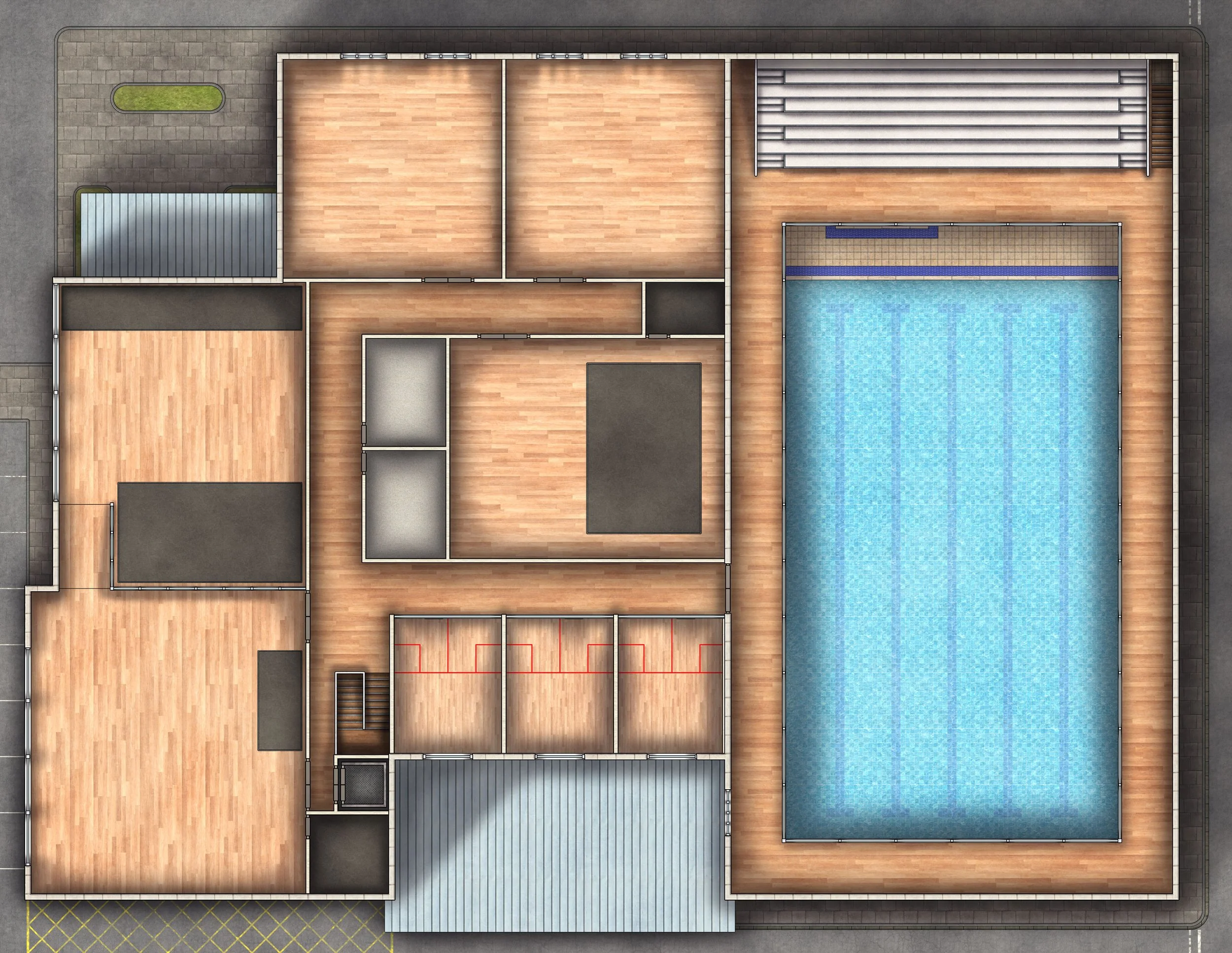 Free Modern Leisure Centre TTRPG Battlemaps — Tom Cartos