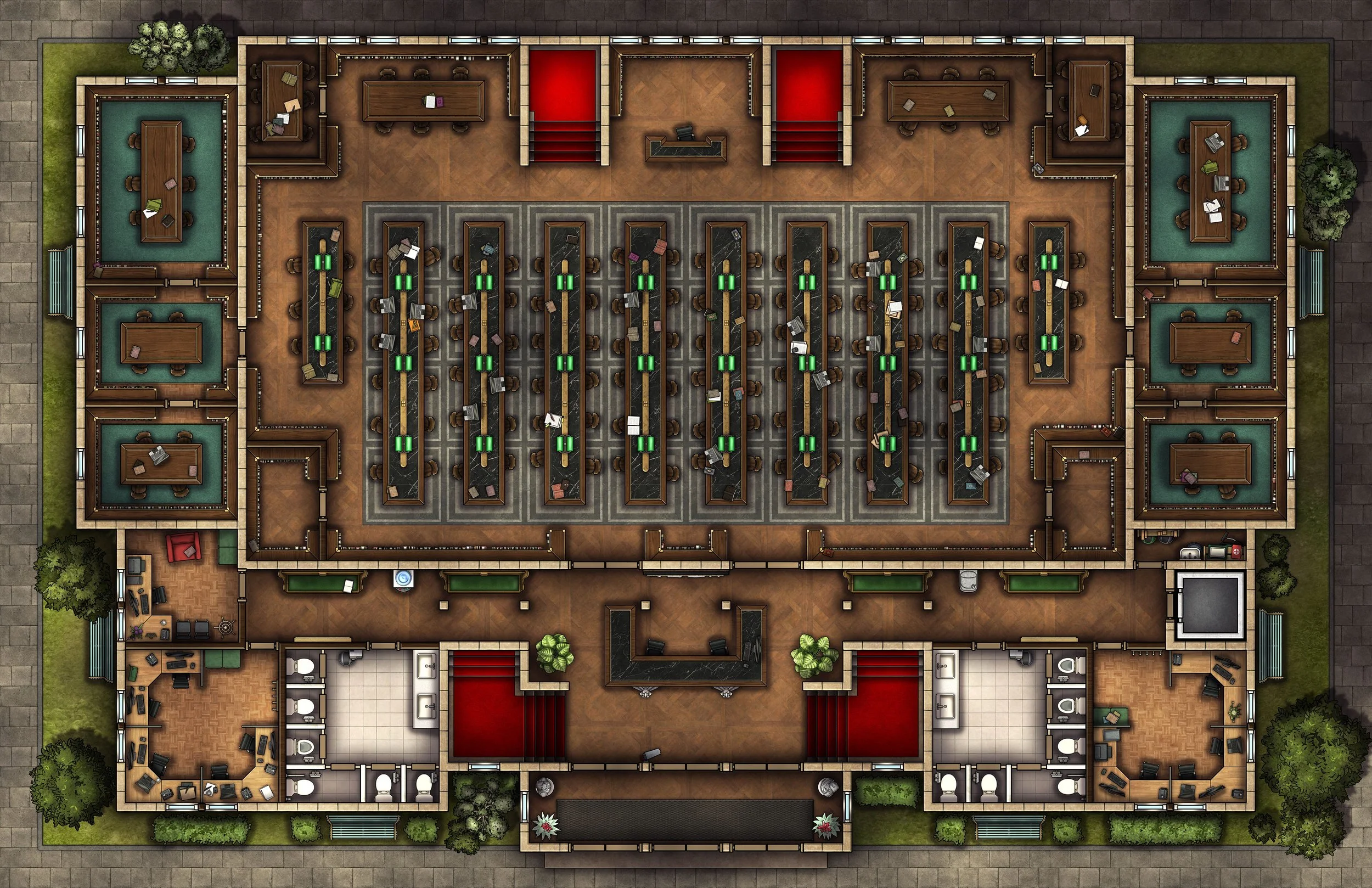 Free Modern Library TTRPG Battlemaps — Tom Cartos