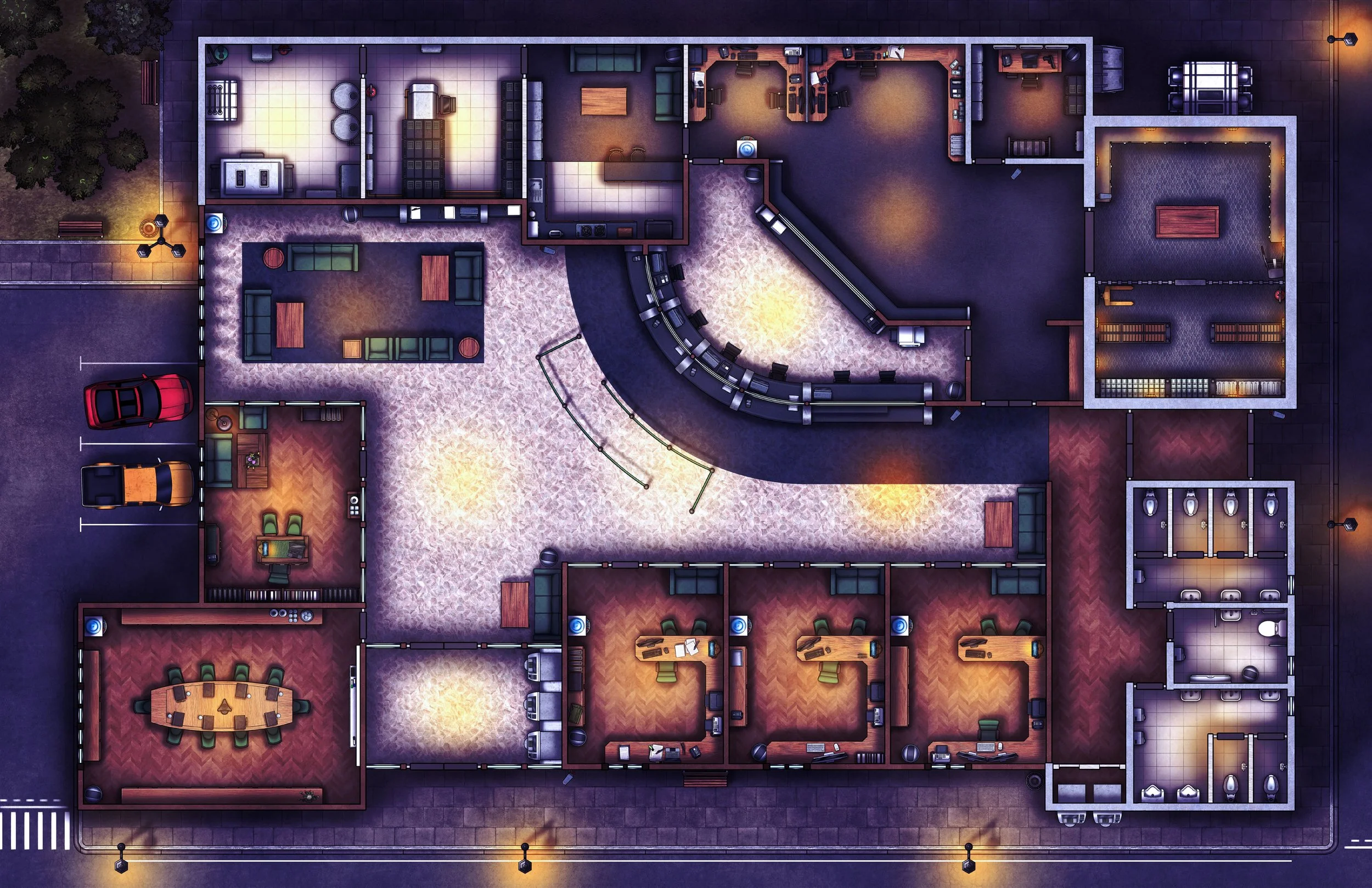 Free Modern Local Bank TTRPG Battlemaps — Tom Cartos