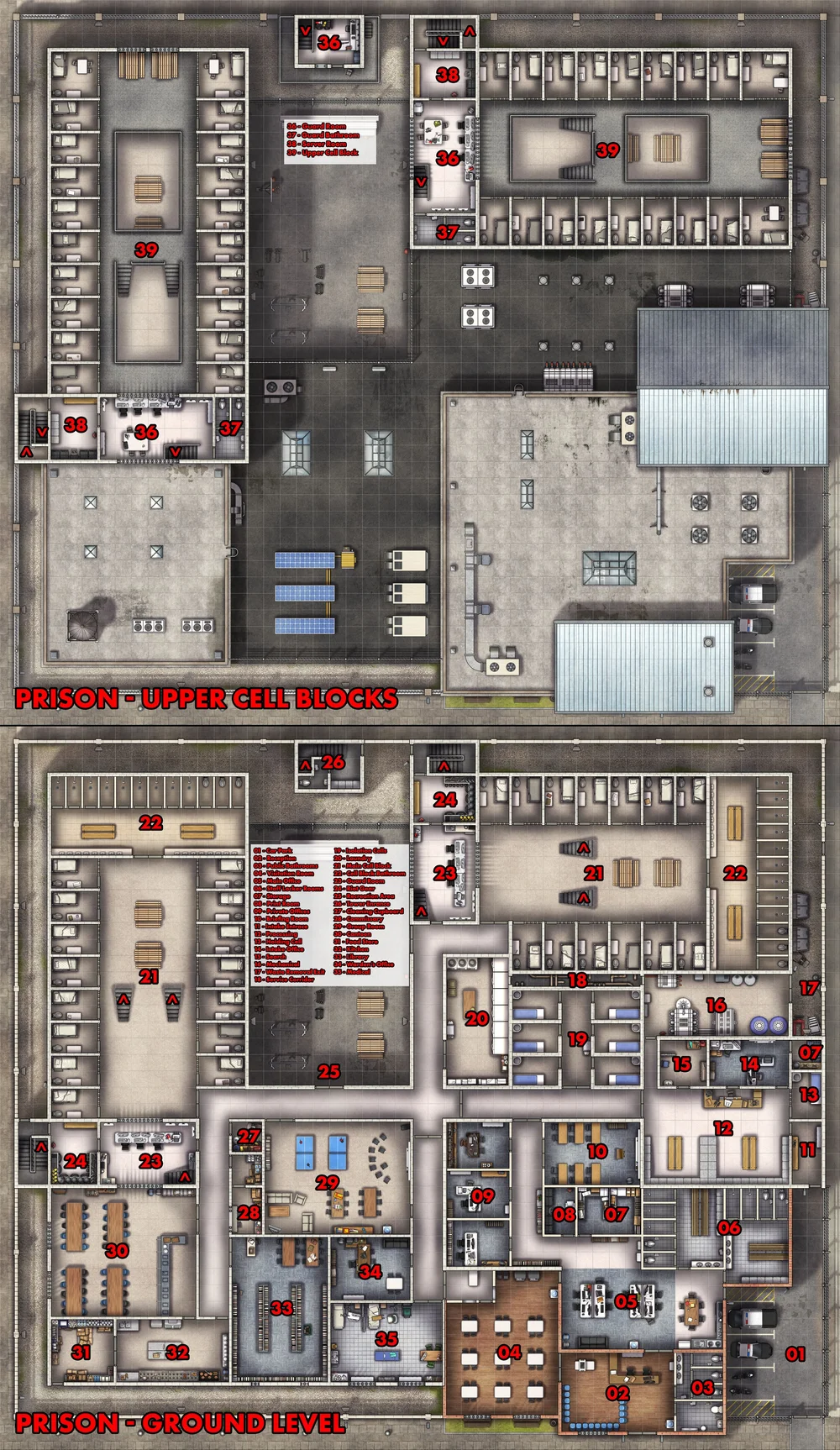 Free Modern Prison TTRPG Battlemaps — Tom Cartos