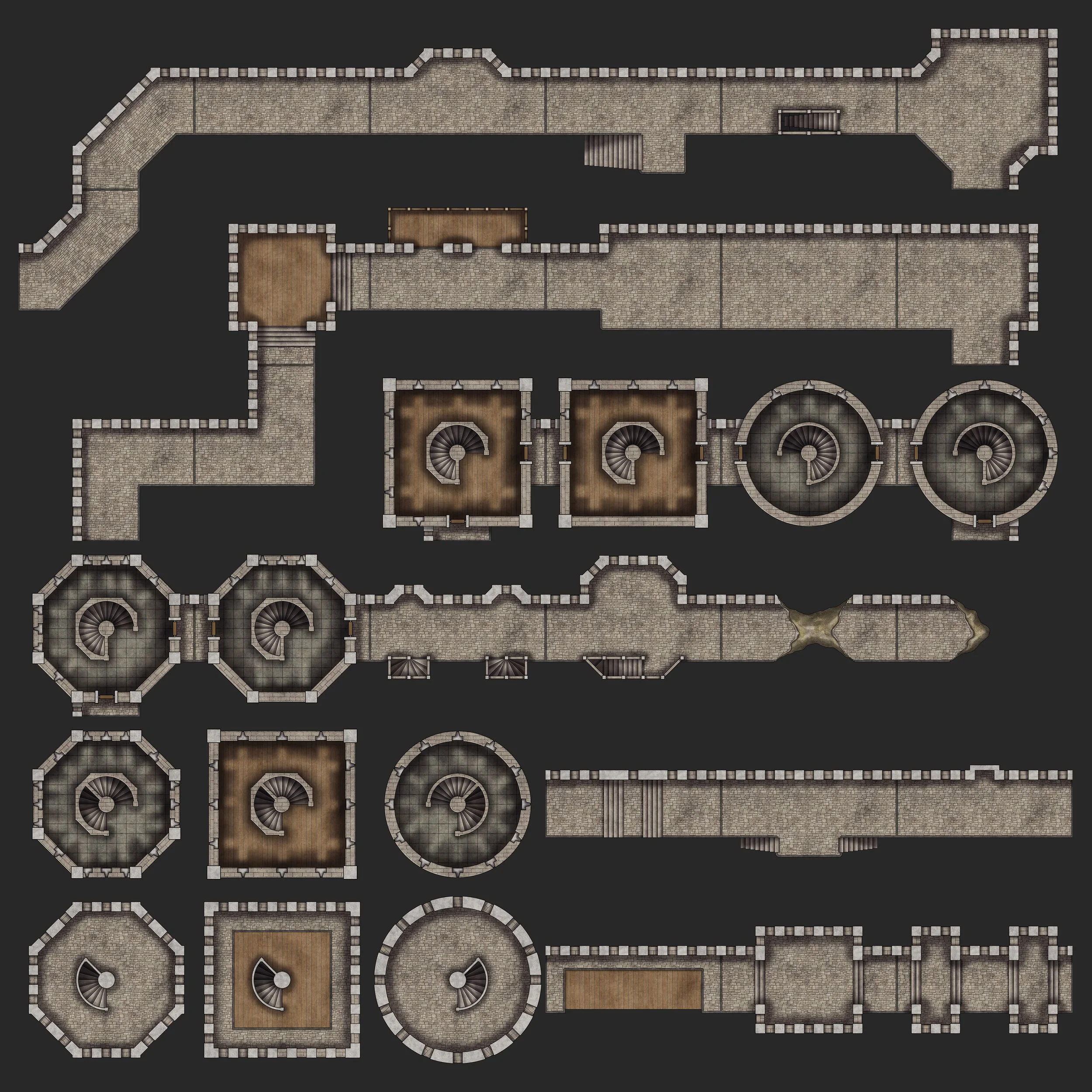 Free Modular Castle Tiles TTRPG Battlemap — Tom Cartos