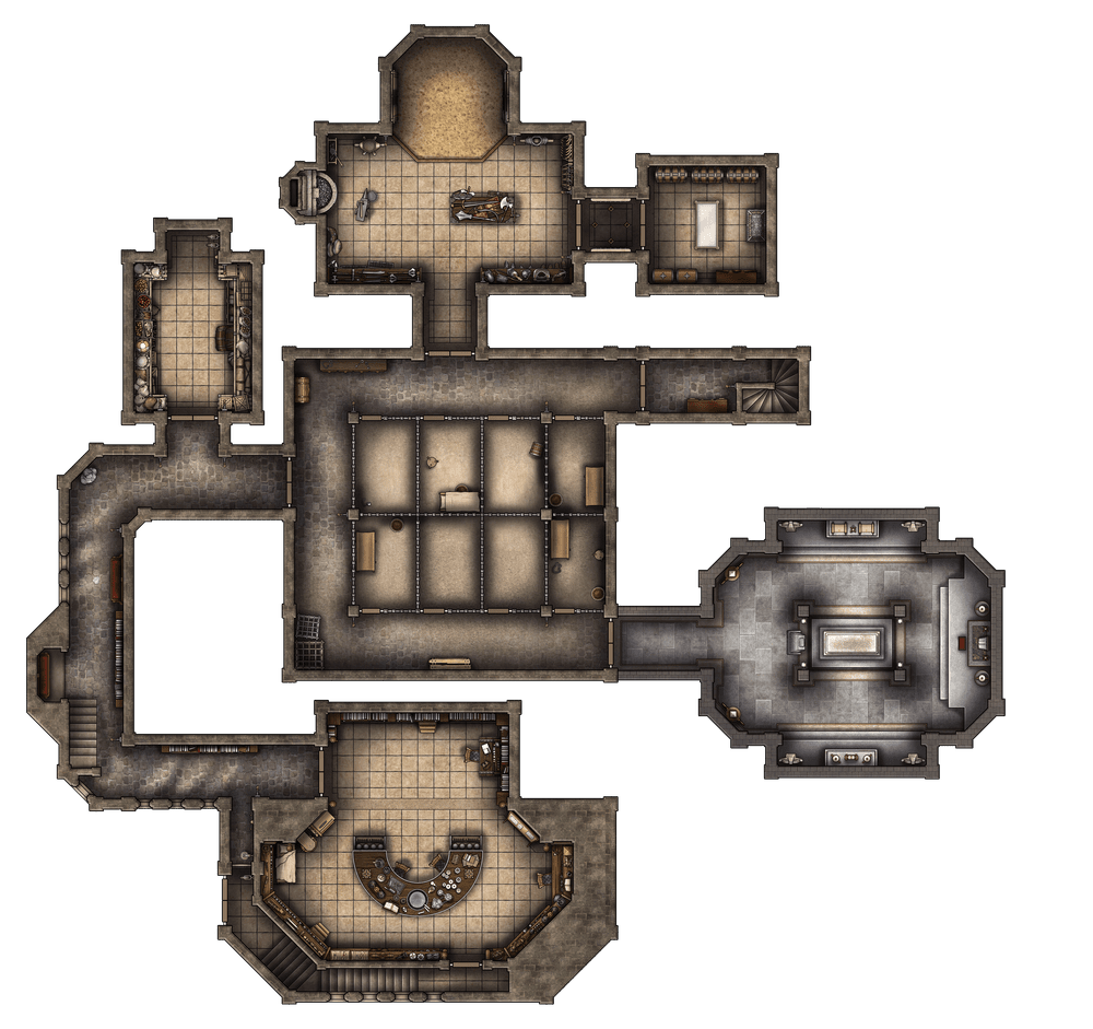 Free Large Keep TTRPG Battlemap - Castles, Forts & Keeps — Tom Cartos