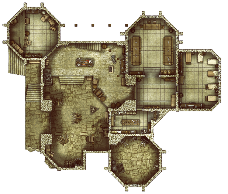 Free Swamp Fort TTRPG Battlemap - Castles, Forts & Keeps — Tom Cartos