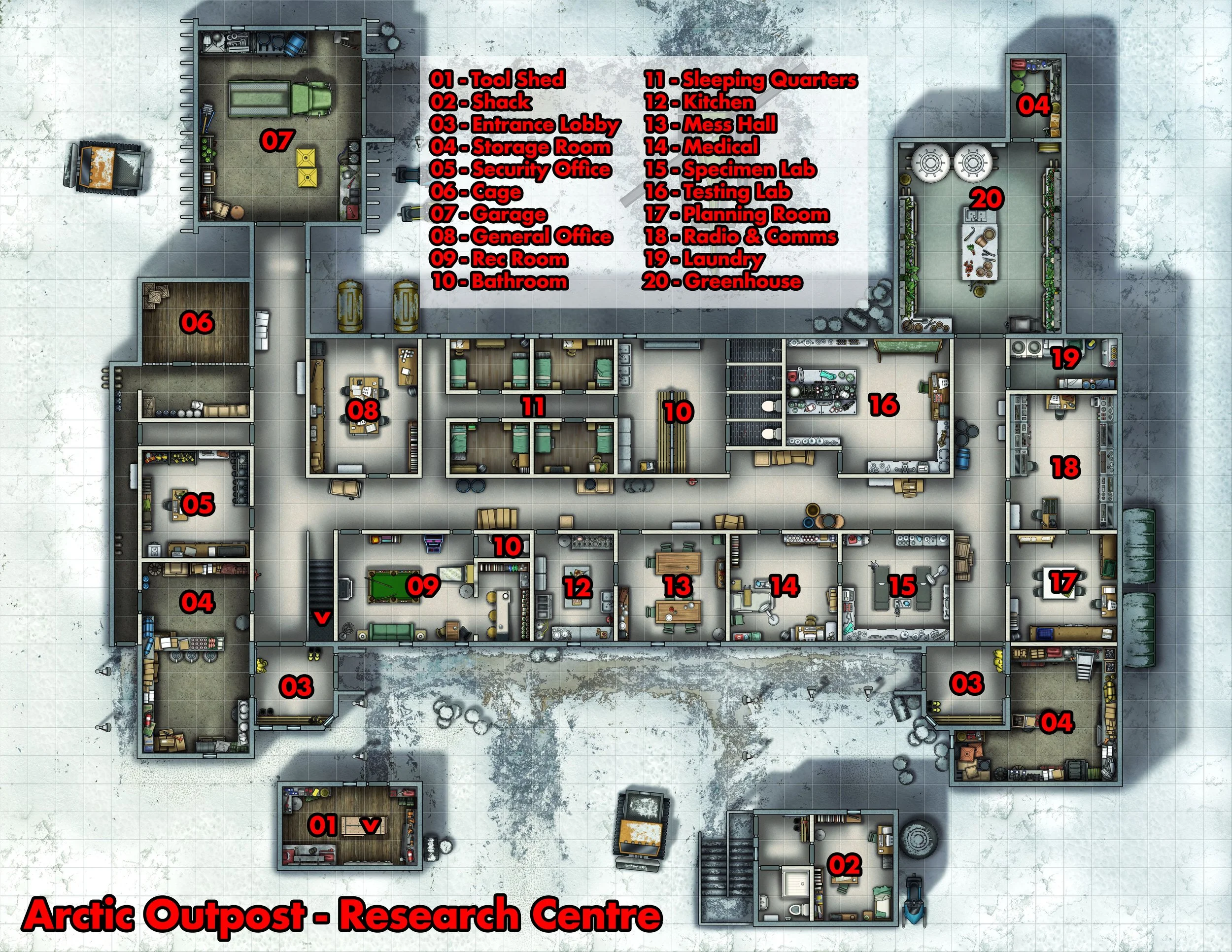 Free Modern Arctic Outpost TTRPG Battlemaps — Tom Cartos