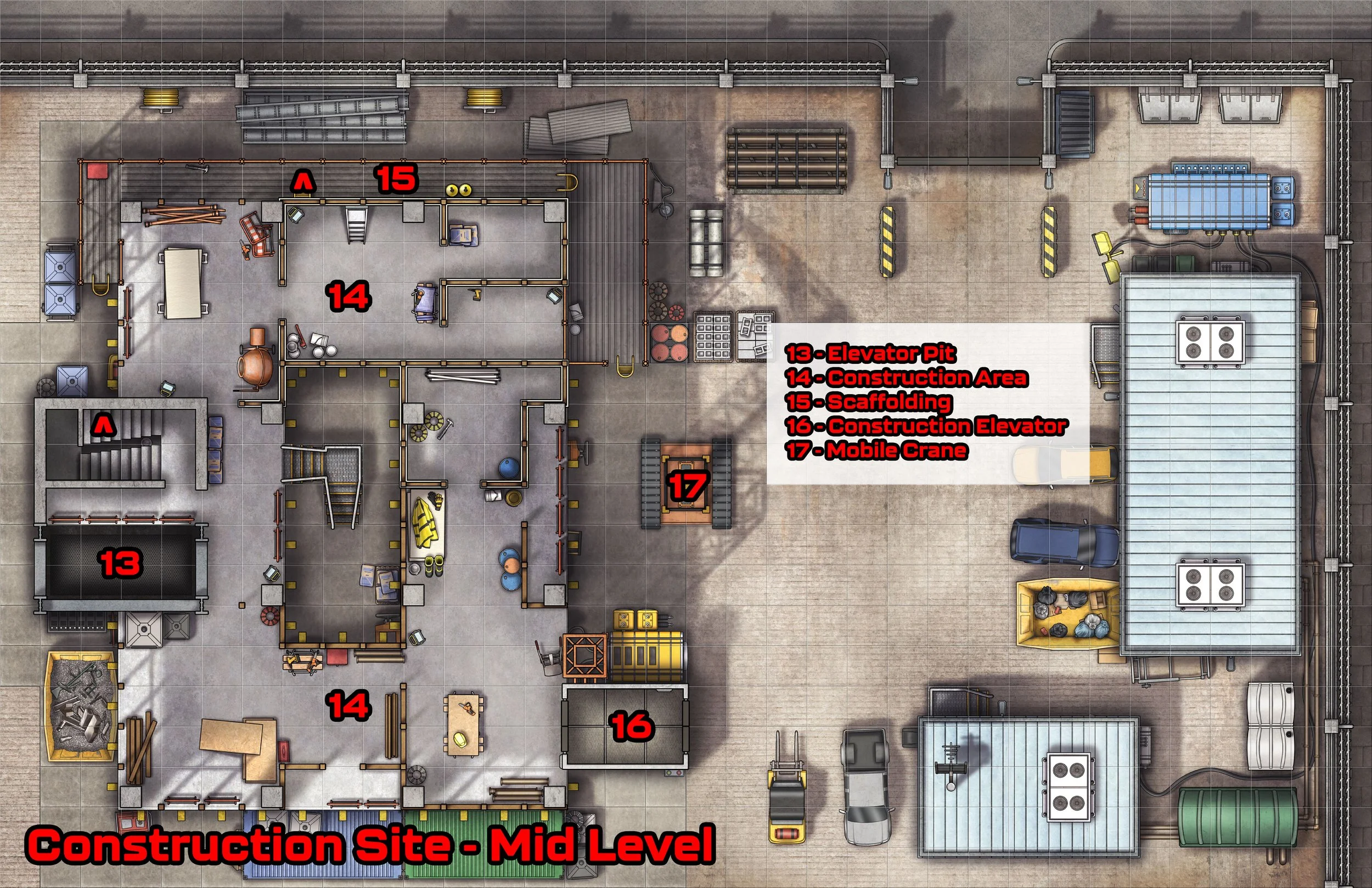Free Modern Construction Site TTRPG Battlemaps — Tom Cartos