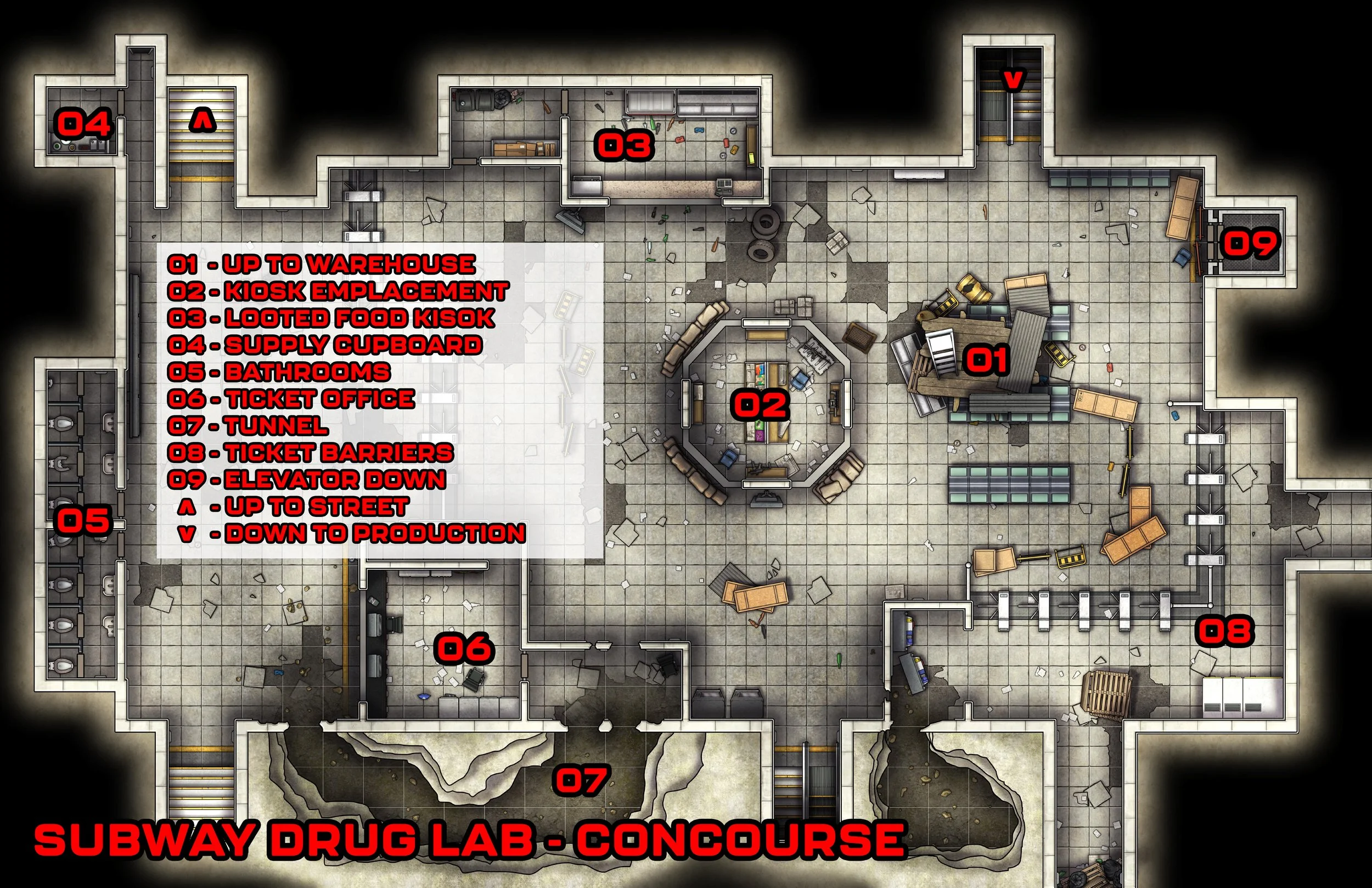 Free Modern Subway Drug Lab TTRPG Battlemaps — Tom Cartos