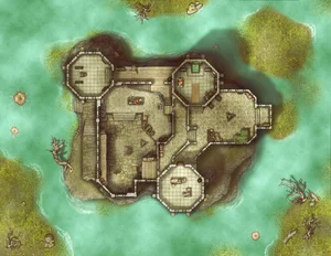 Free Swamp Fort TTRPG Battlemap - Castles, Forts & Keeps — Tom Cartos