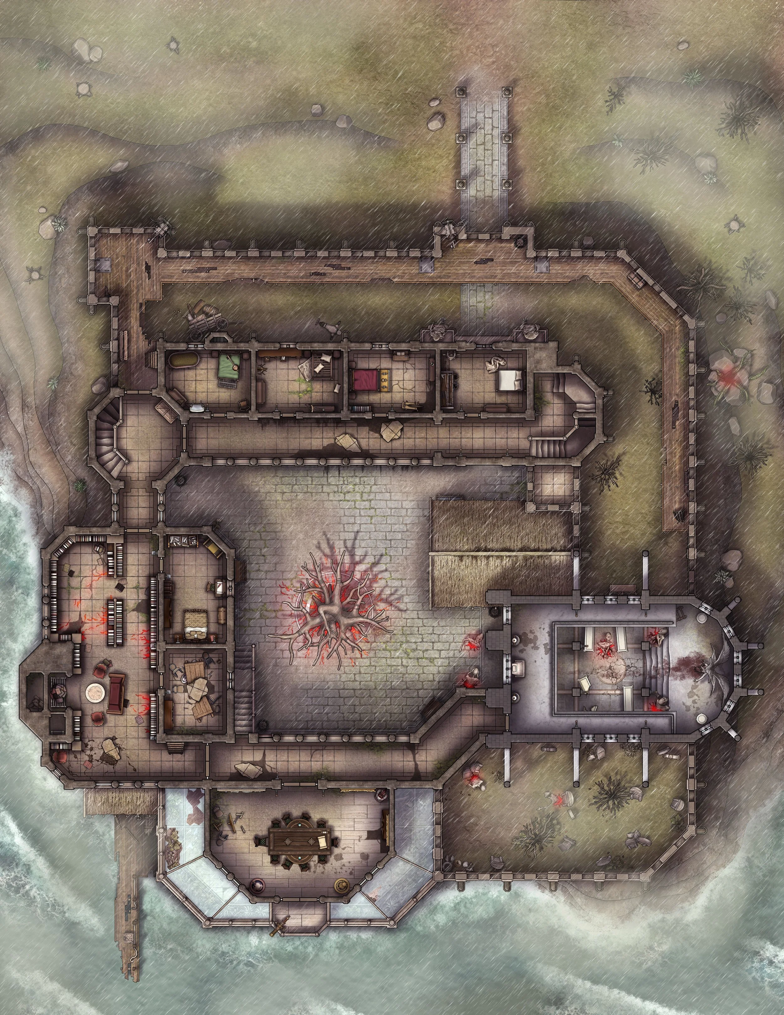 Free Haunted Keep TTRPG Battlemap - Castles, Forts & Keeps — Tom Cartos