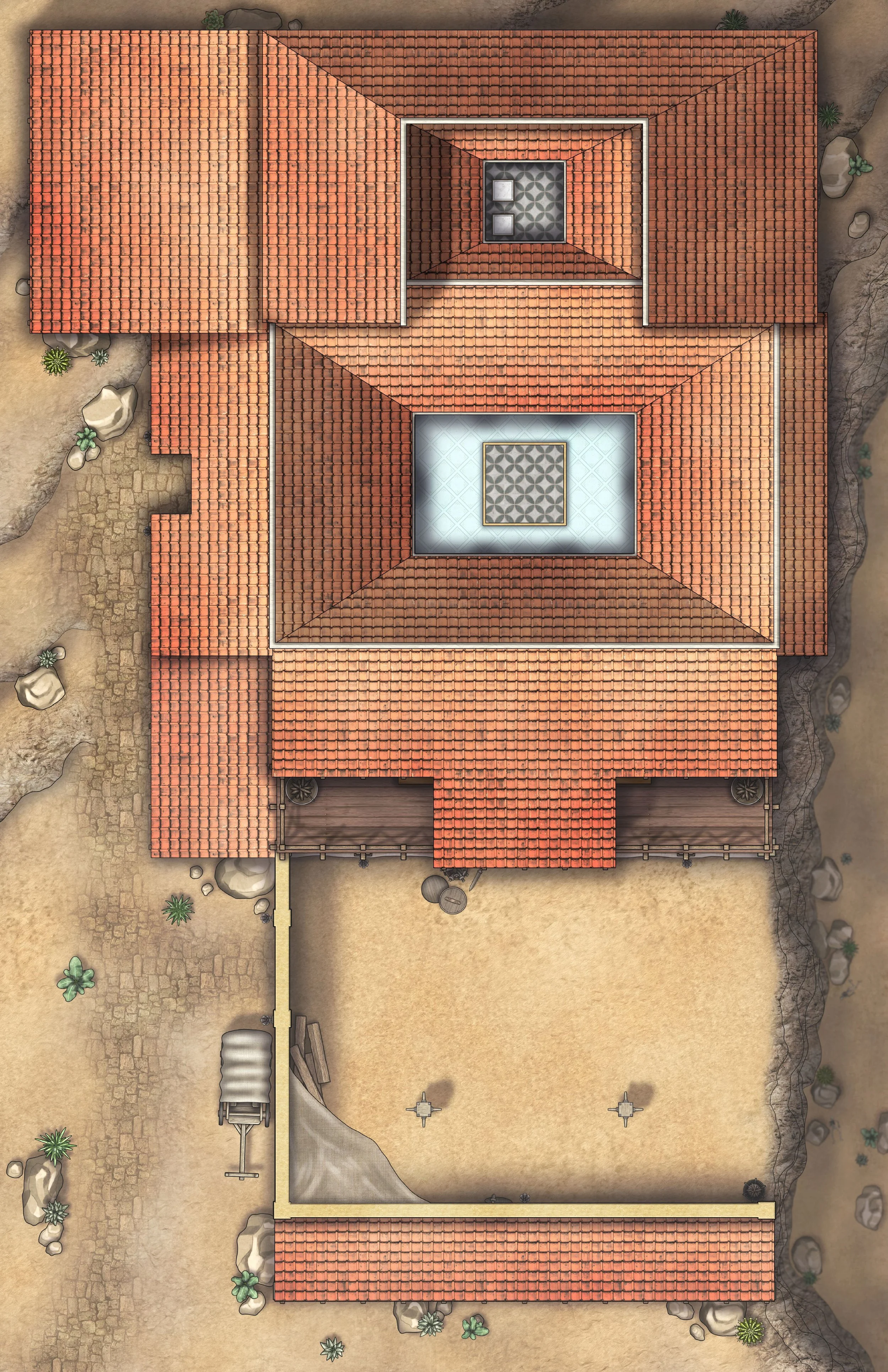 Free Ludus Magnus TTRPG Battlemap - Mansions, Manors & Palaces — Tom Cartos
