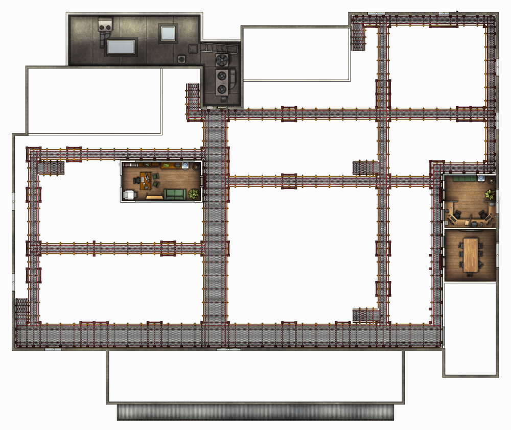 Free Modern Manufacturing Plant TTRPG Battlemaps — Tom Cartos