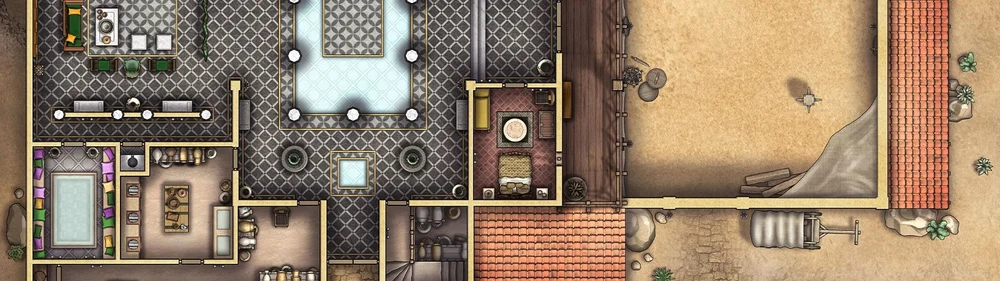 Free Ludus Magnus TTRPG Battlemap - Mansions, Manors & Palaces — Tom Cartos