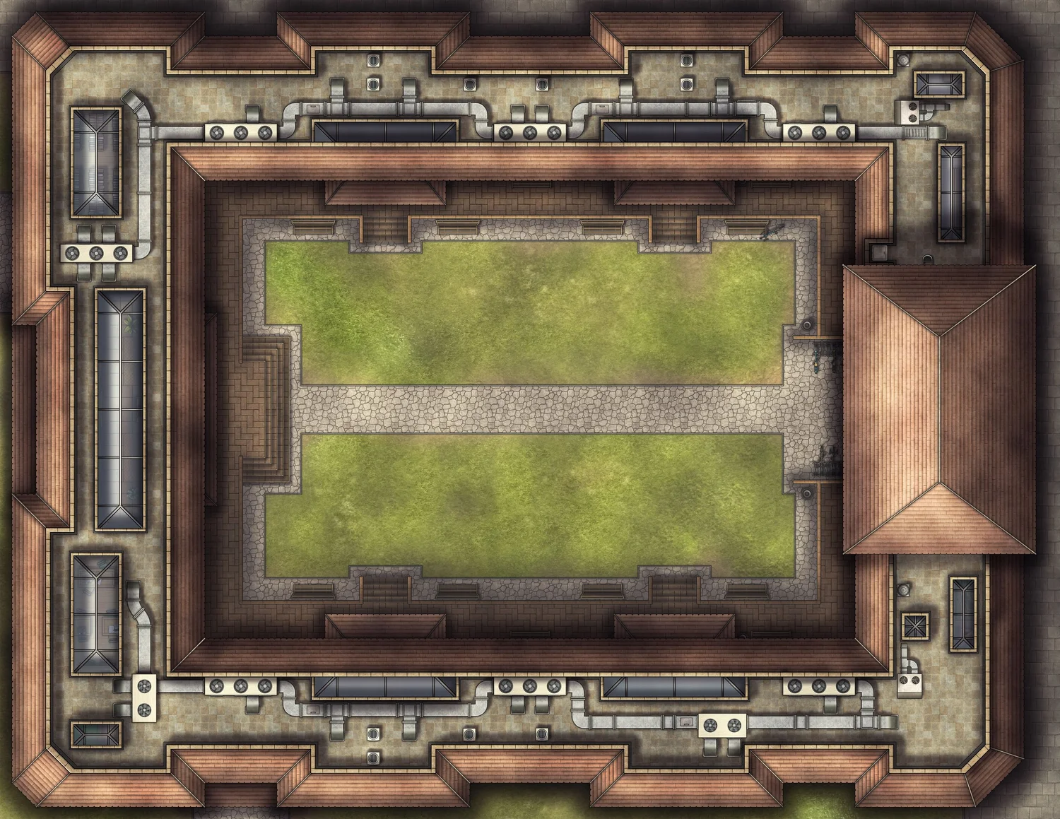 Free Modern University Quad TTRPG Battlemaps — Tom Cartos
