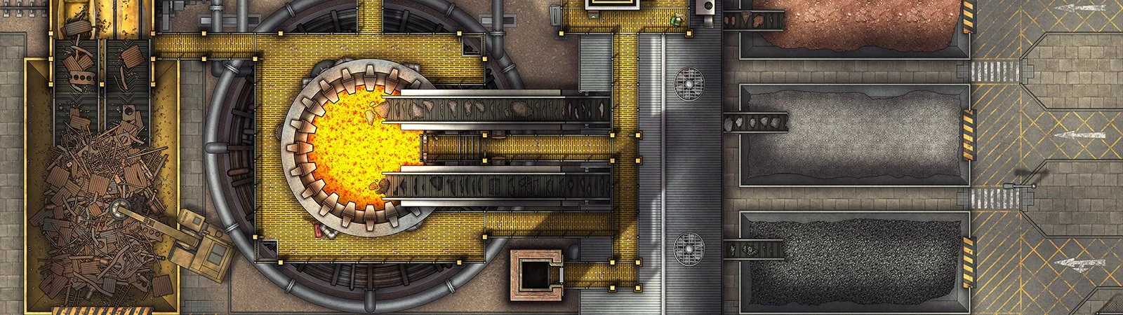 Free Modern Blast Furnace TTRPG Battlemaps - Industrial Series — Tom Cartos