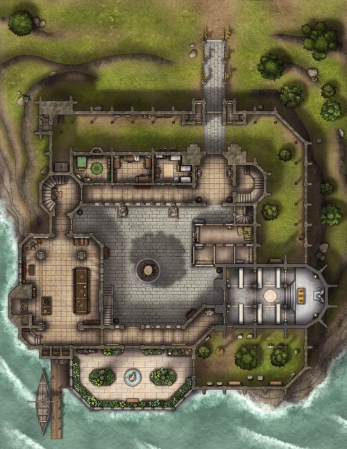 Free Large Keep TTRPG Battlemap - Castles, Forts & Keeps — Tom Cartos