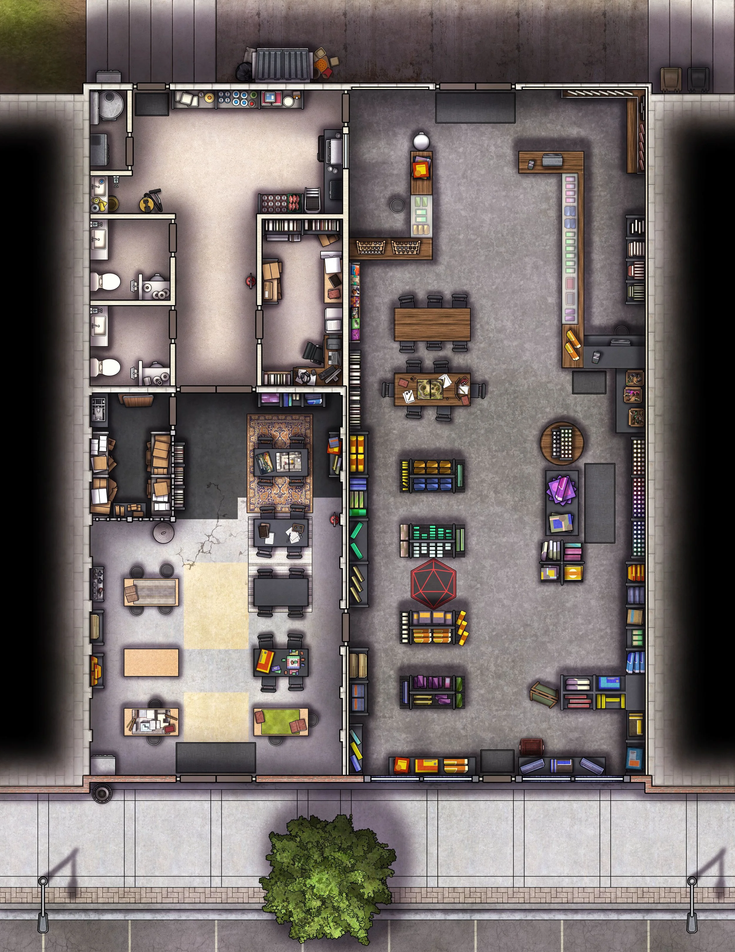 Free Modern Local Gamestore TTRPG Battlemaps — Tom Cartos