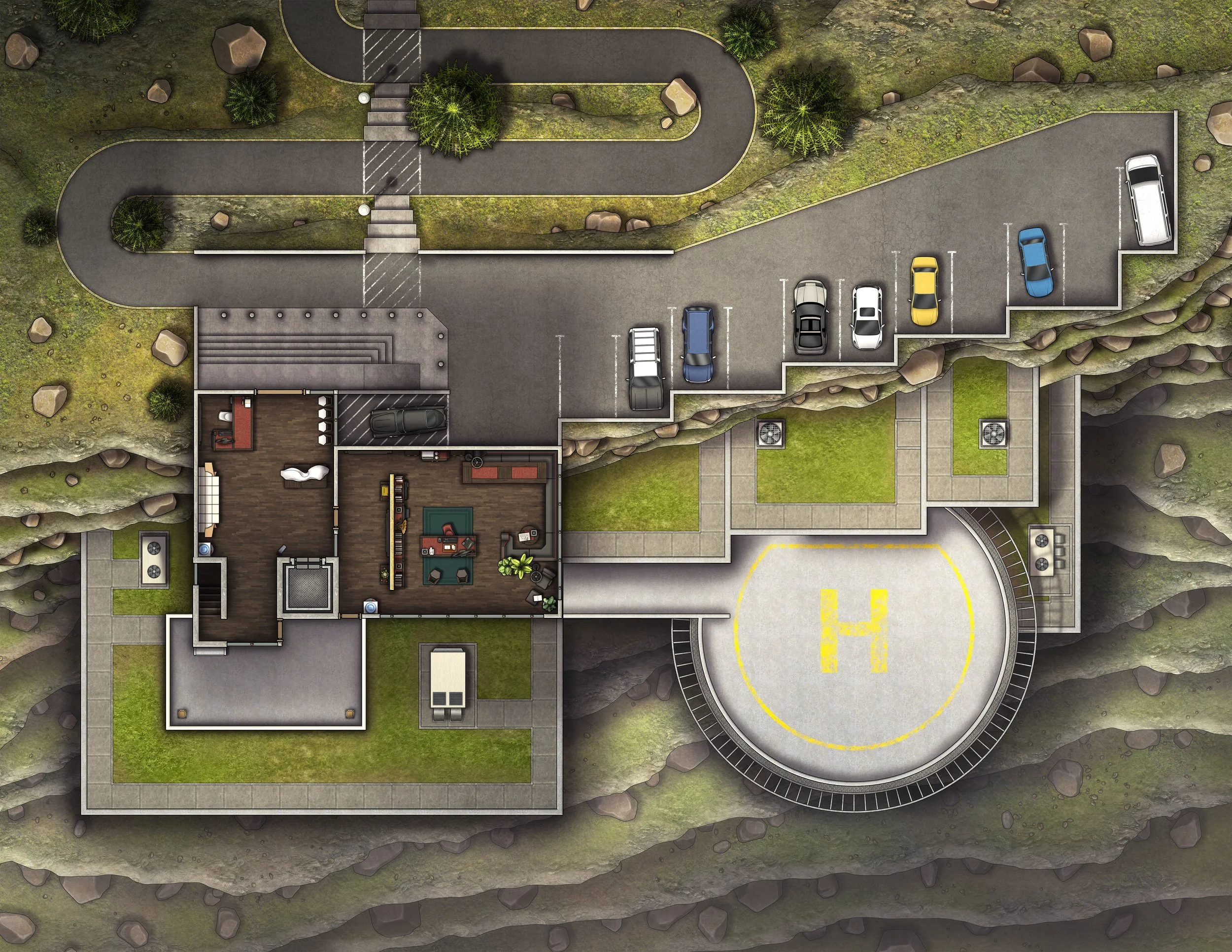 Free Modern Research Centre TTRPG Battlemaps — Tom Cartos