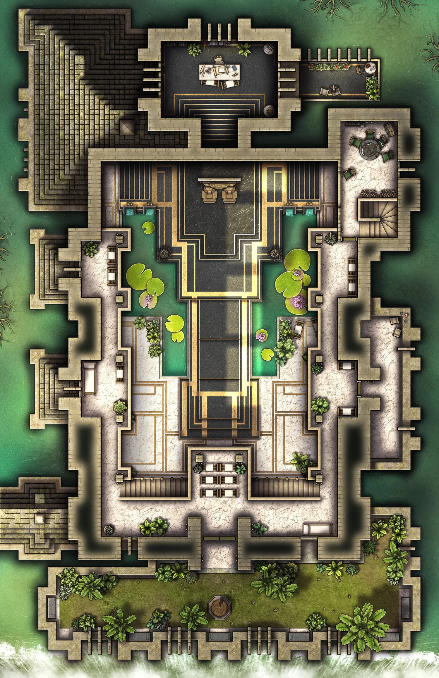Free Palace Throne Room TTRPG Battlemap - SERIES — Tom Cartos