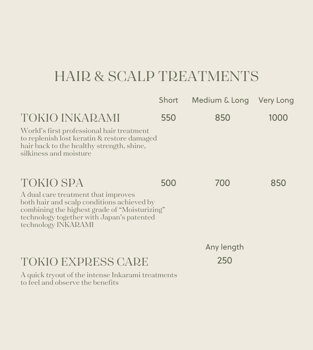 Menu 1 - Remedy Room Beauty Lounge