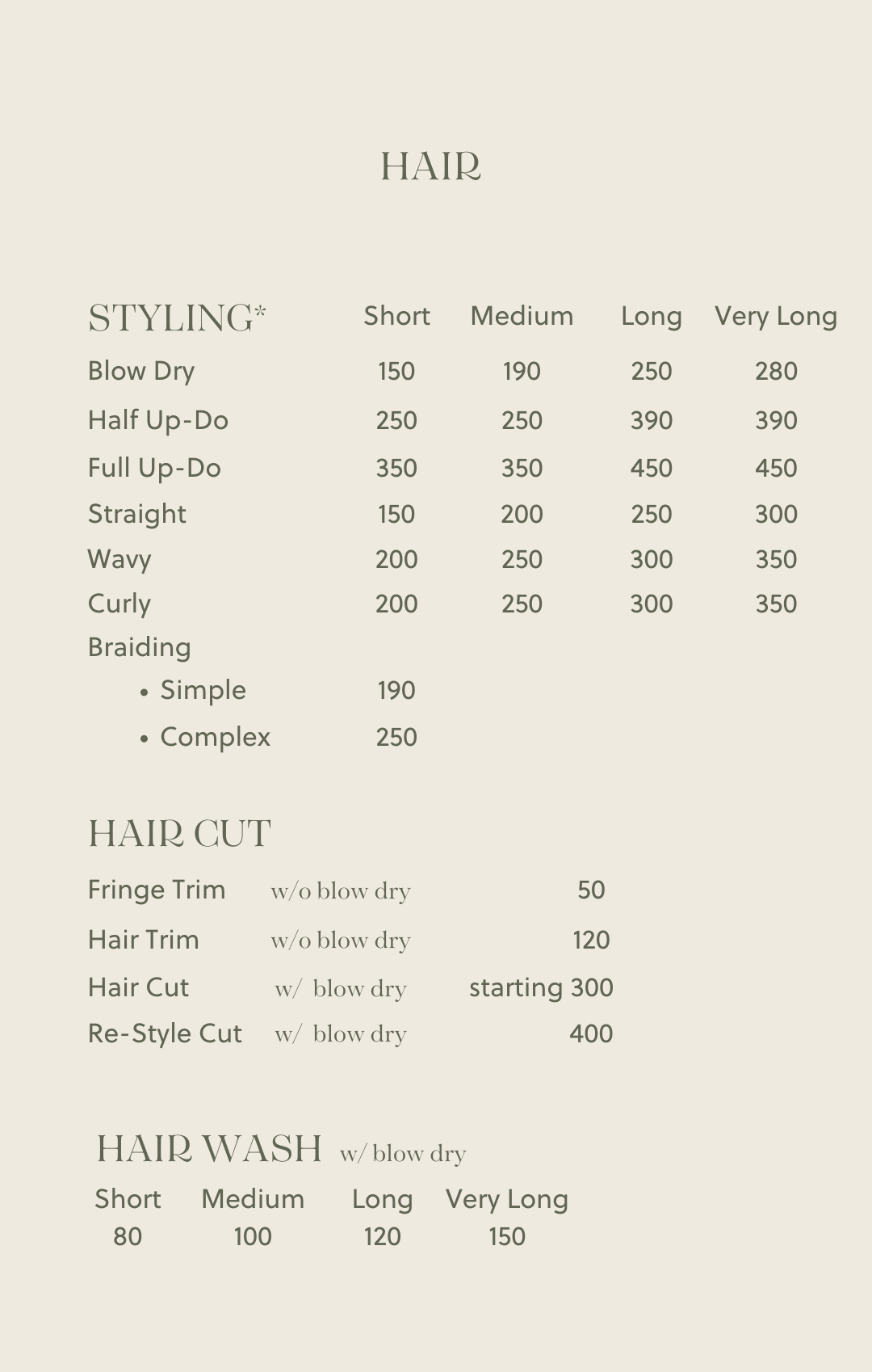 Menu 1 - Remedy Room Beauty Lounge