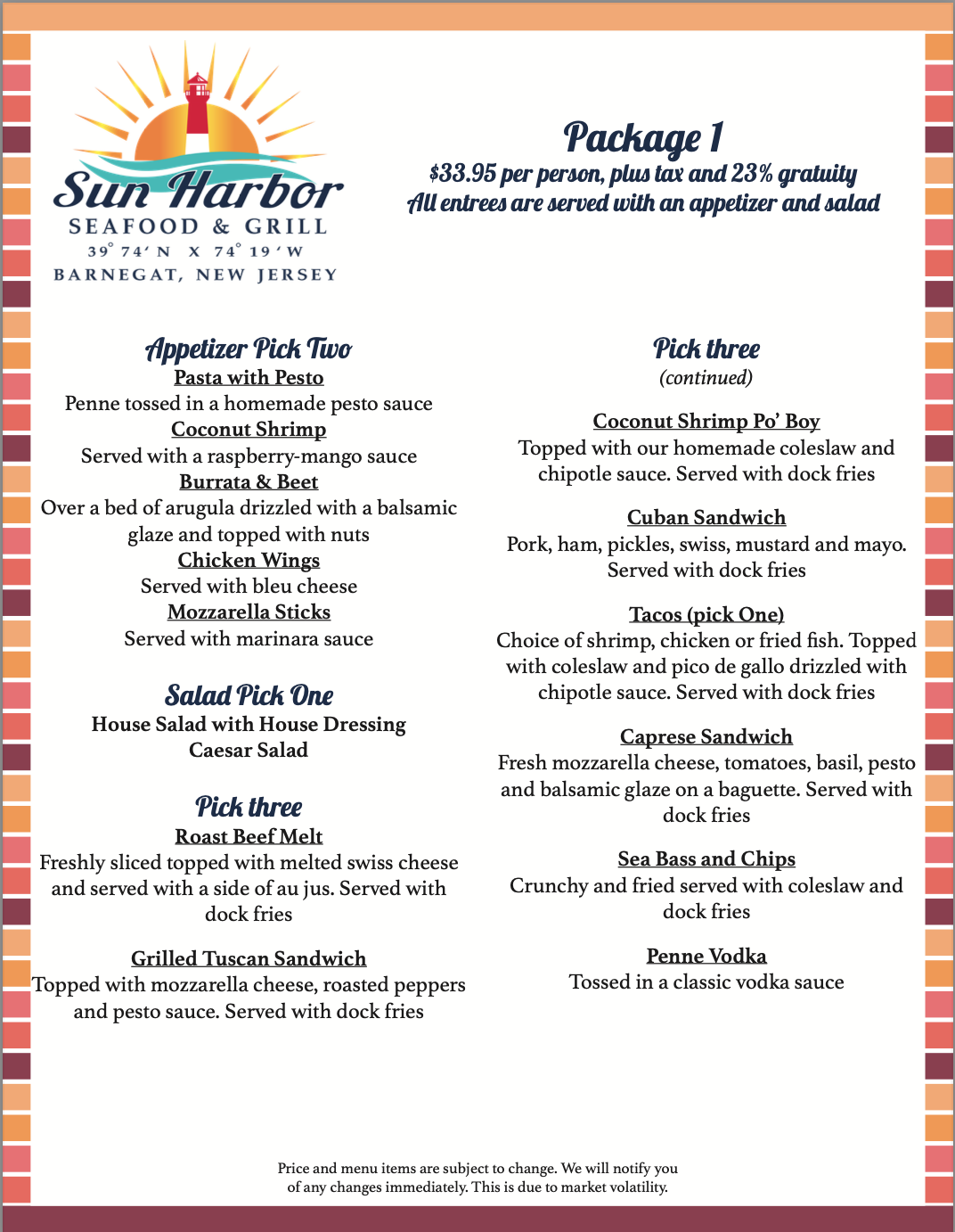 General 2 — Sun Harbor Seafood and Grill