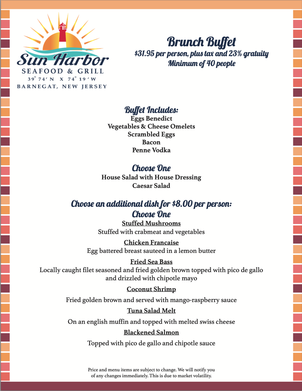 General 2 — Sun Harbor Seafood and Grill