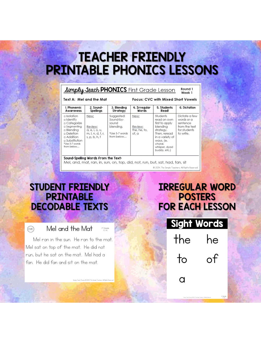 Sound-Spelling Pattern CARDS and Reference Sheets — The Simple Teachers