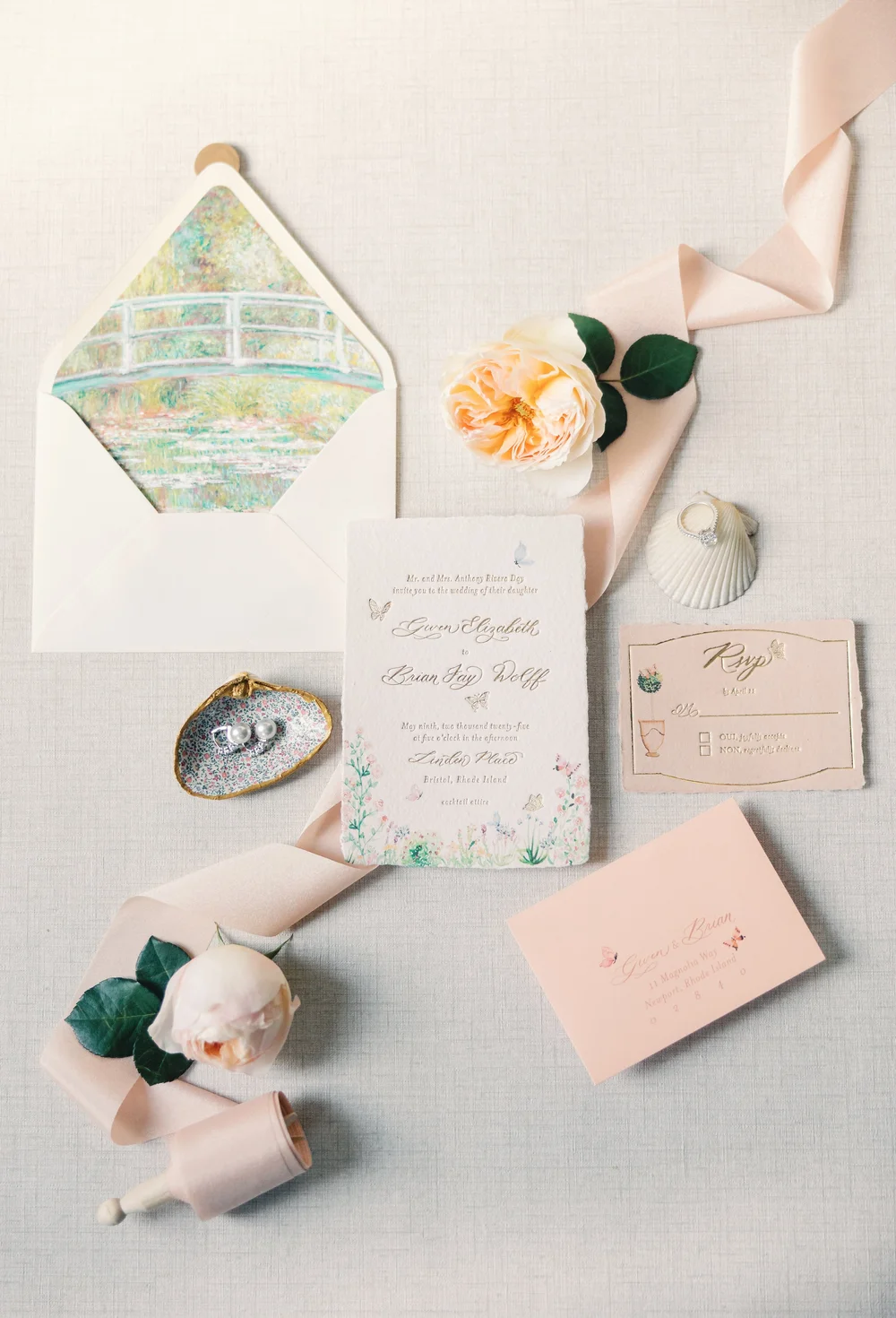 Massachusetts Custom Wedding Invitations - Priscilla Basilio Design Studio