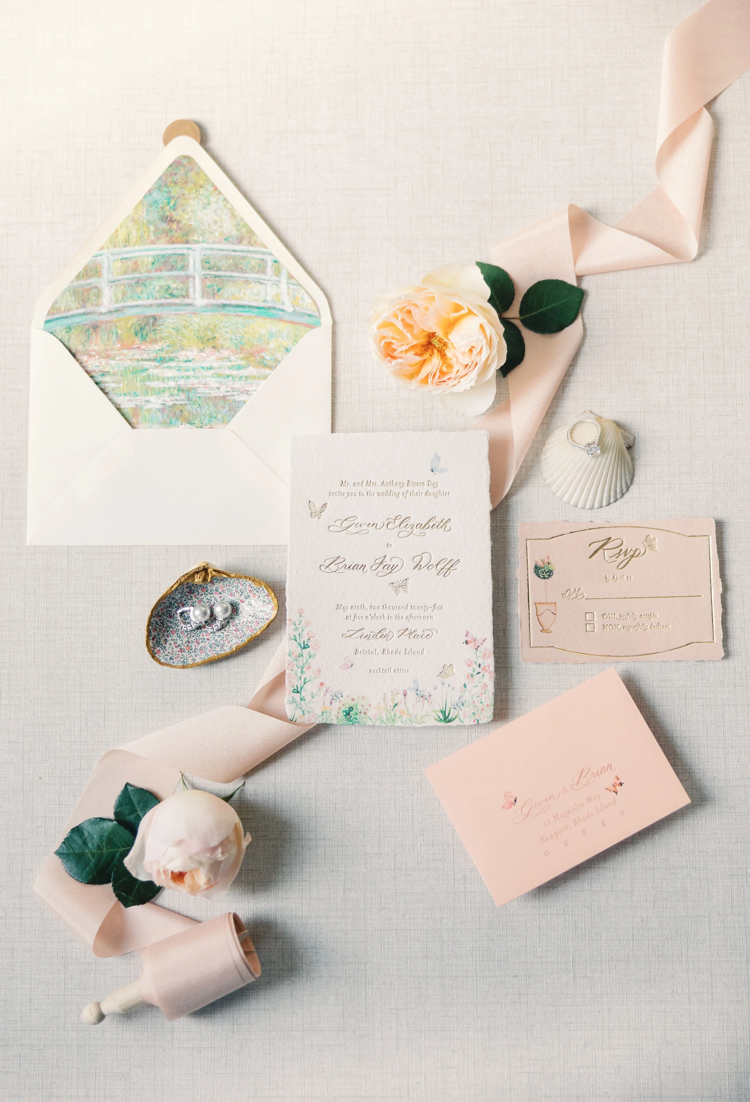 Massachusetts Custom Wedding Invitations - Priscilla Basilio Design Studio