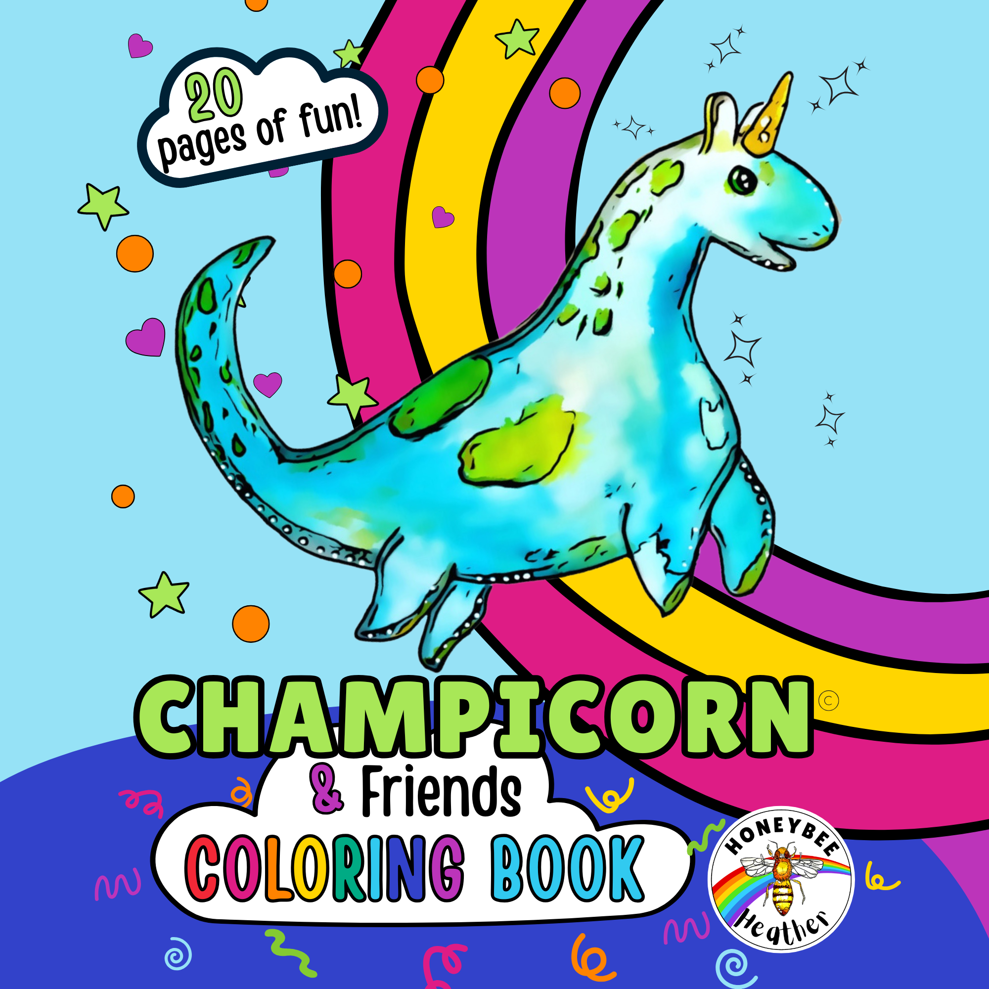 Champicorn & Friends | Inclusive Queer Coloring Book — HoneyBee / Heather