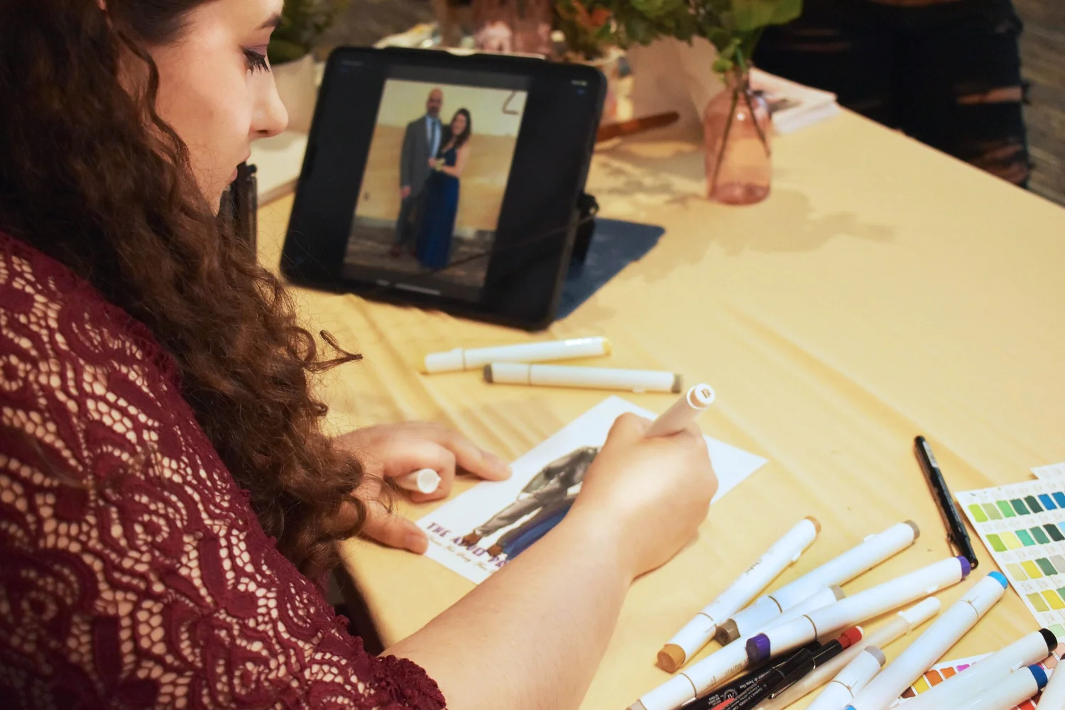 Live Guest Portraits — IzzyDoesArt Live Wedding Painting and Live Guest ...