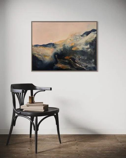 airborne sequence modern abstract collage painting nature fine art ...