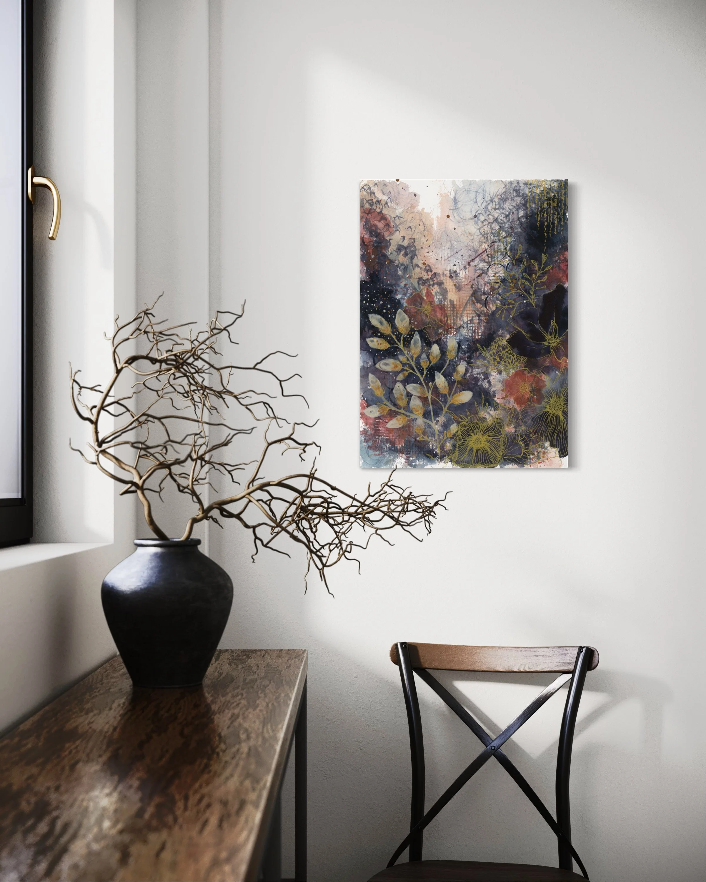 airborne sequence modern abstract collage painting nature fine art ...