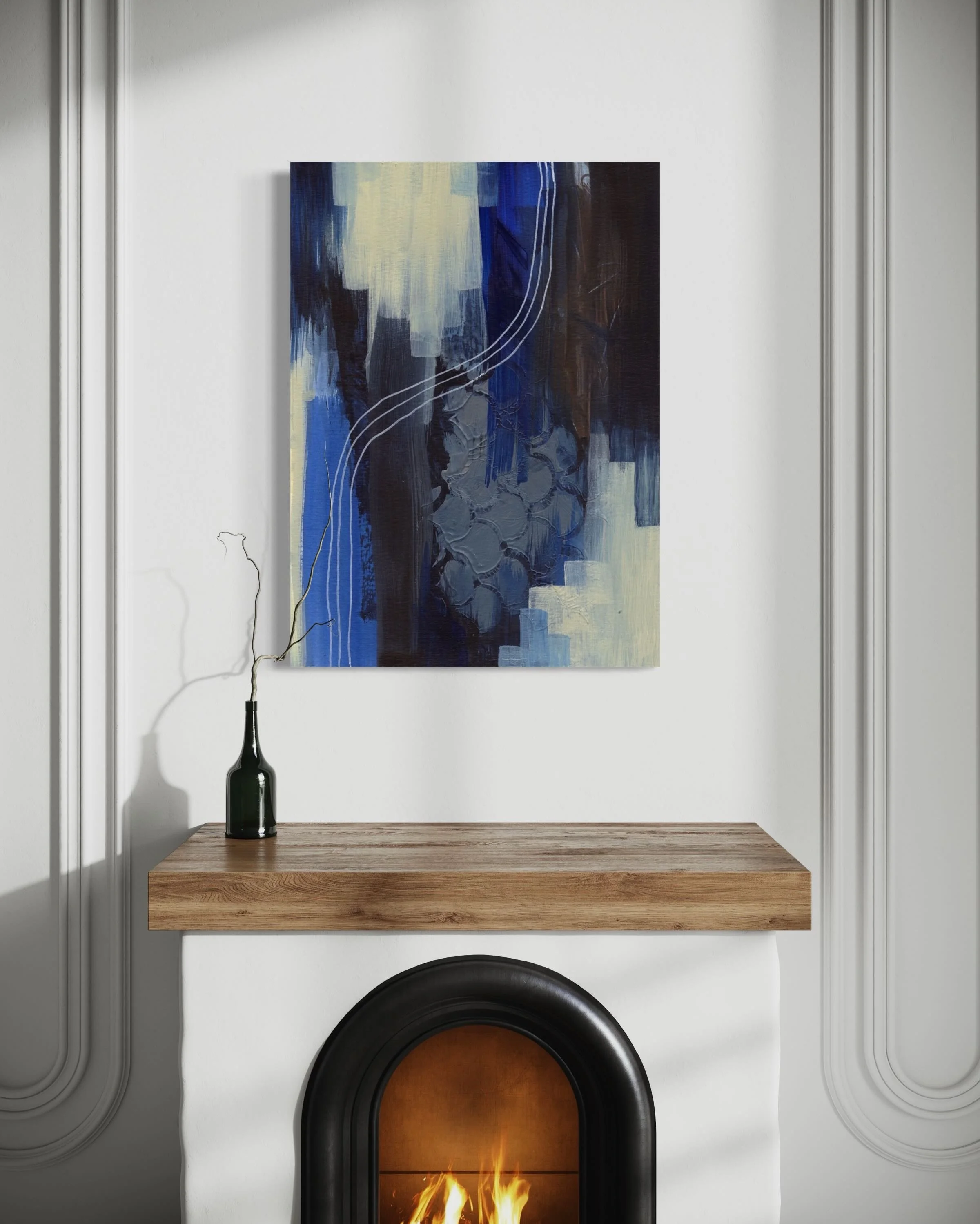 airborne sequence modern abstract collage painting nature fine art ...