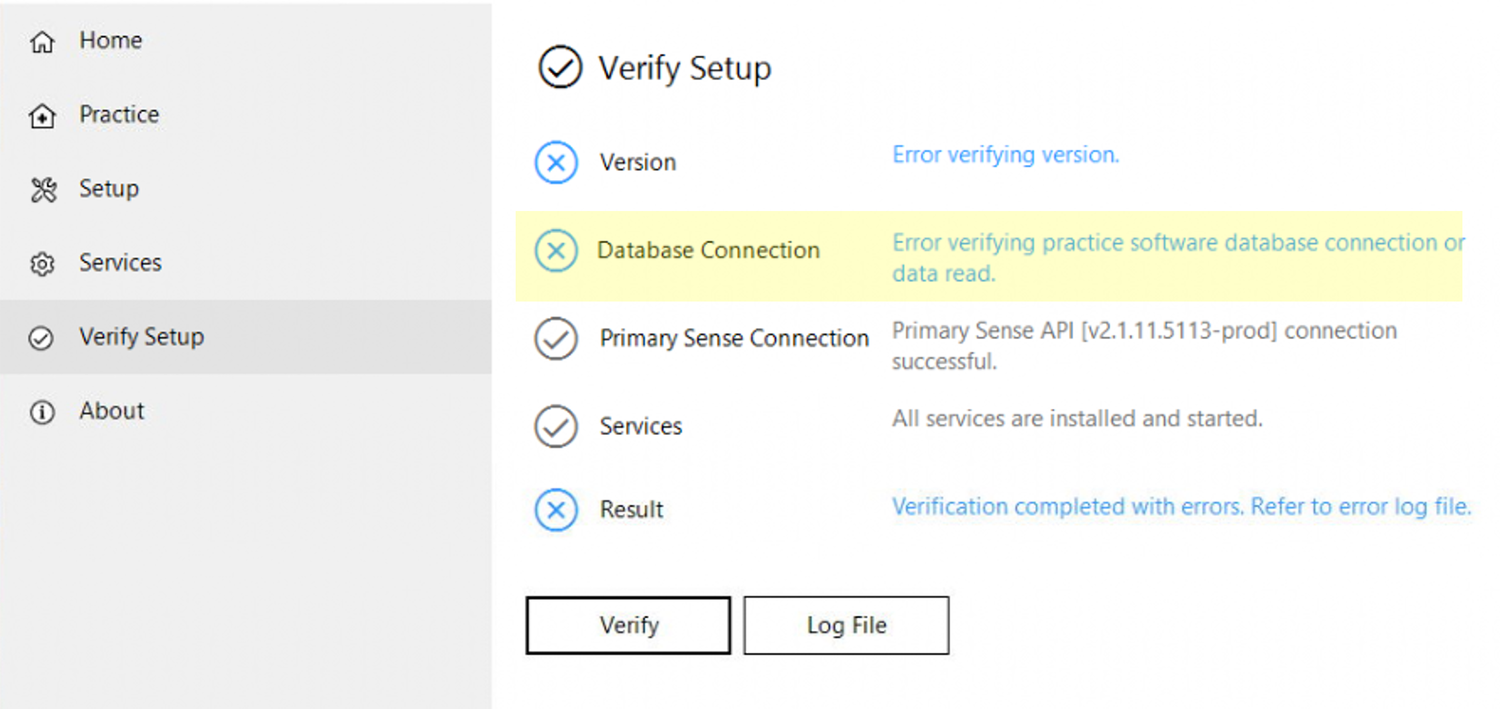 Troubleshooting tips — Primary Sense