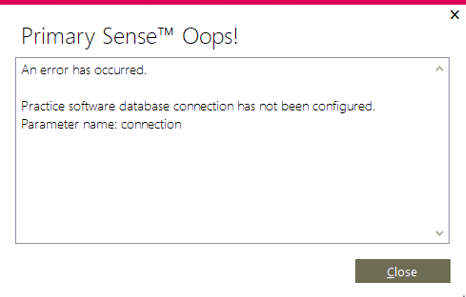 Troubleshooting — Primary Sense
