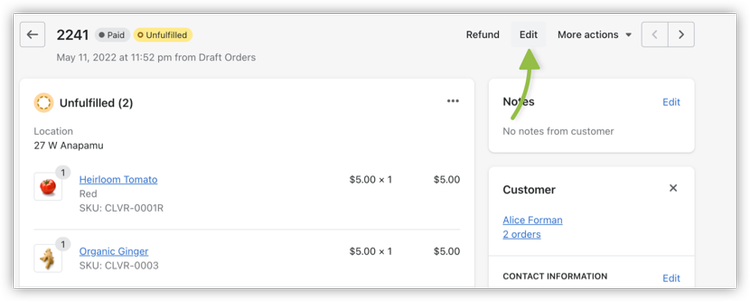 Can I edit the order after it's been placed in Shopify? — Cleverific