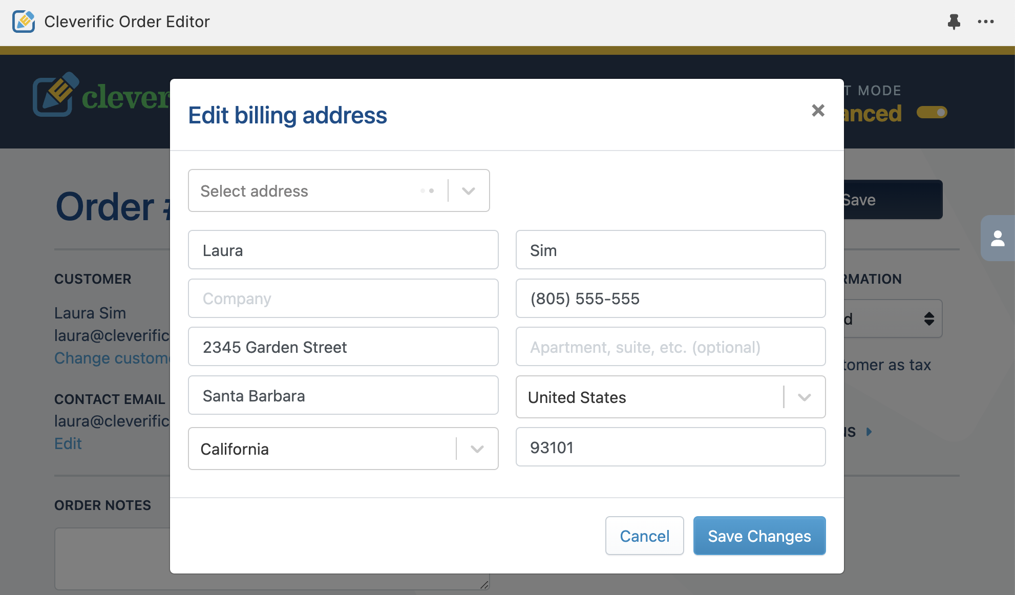 How to change Shopify billing address on orders — Cleverific