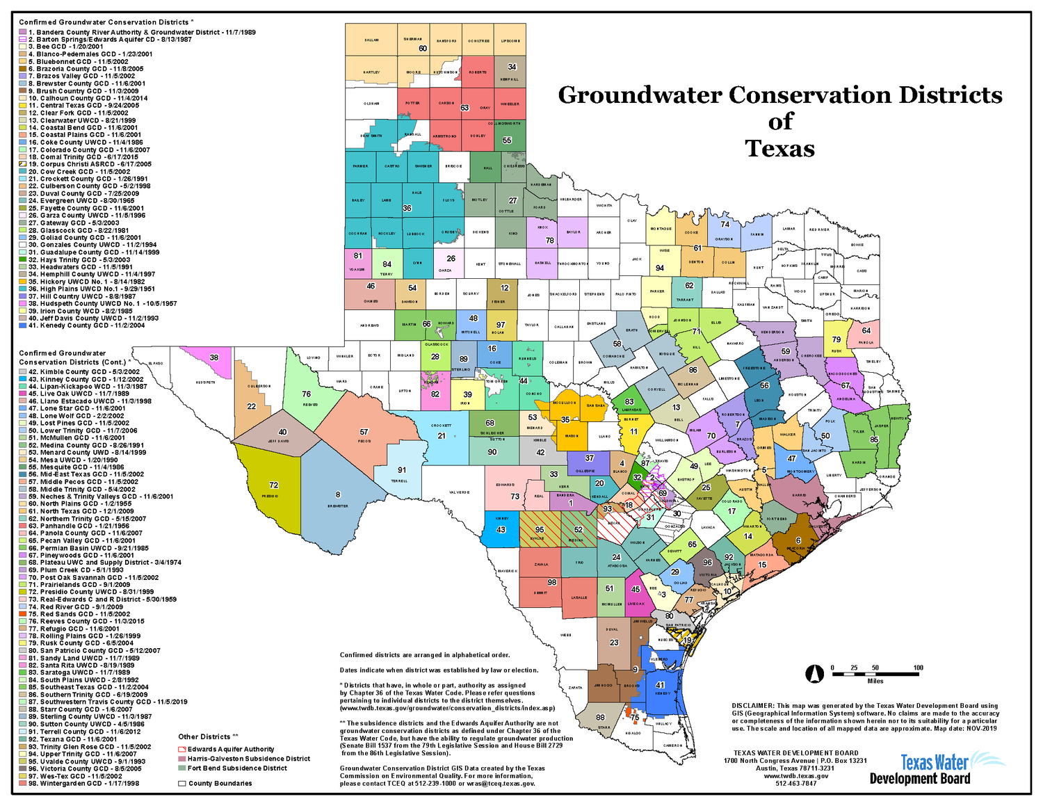 Texas Groundwater District Map — Middle Trinity Groundwater ...