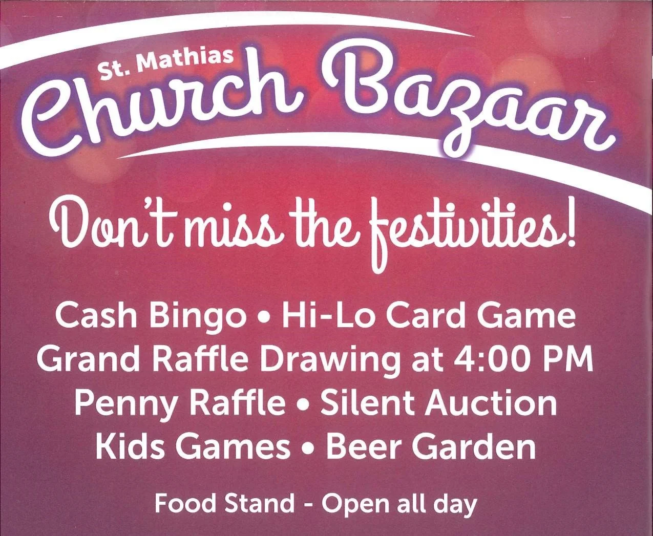 St. Mathias Church Bazaar — Brainerd Catholic