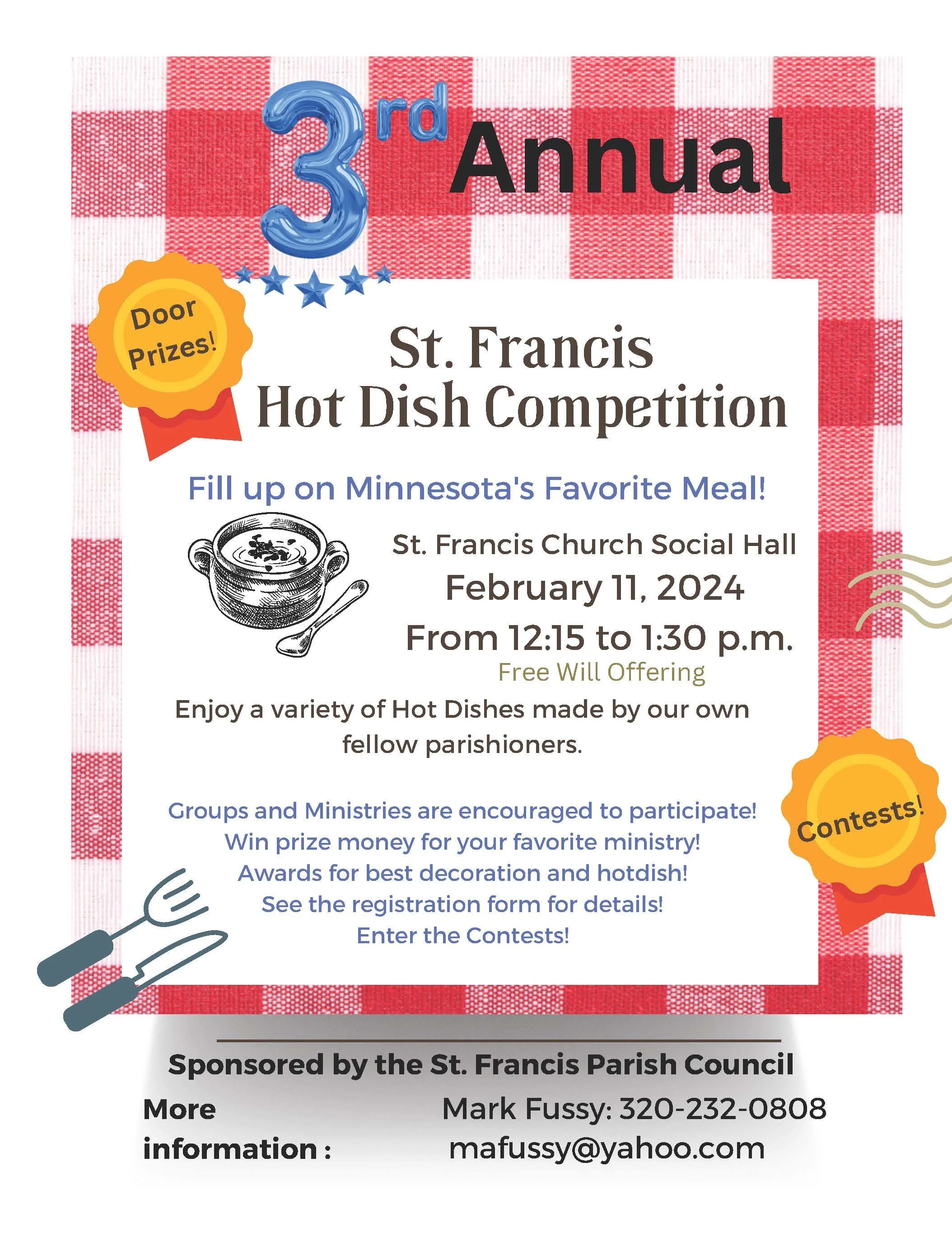 3rd Annual Hot Dish Competition — Brainerd Catholic