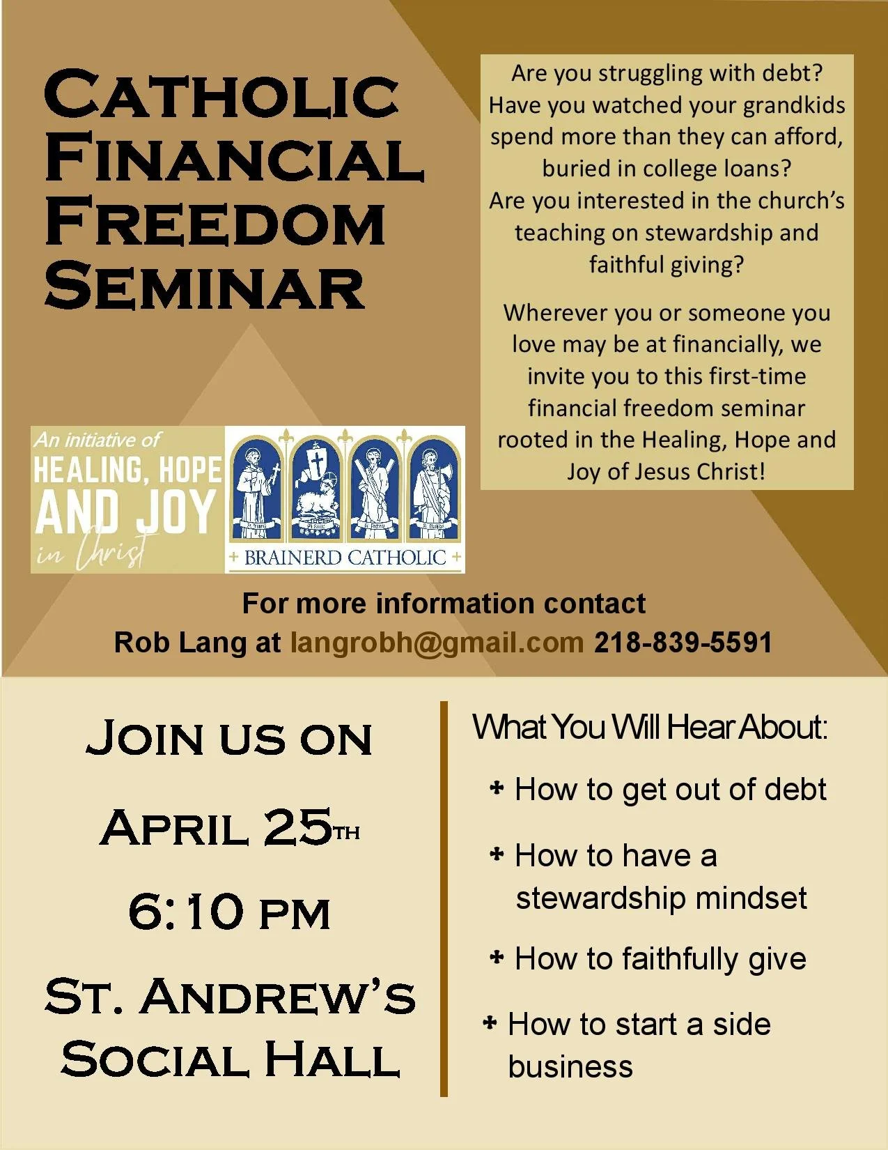 Catholic Financial Freedom Seminar — Brainerd Catholic