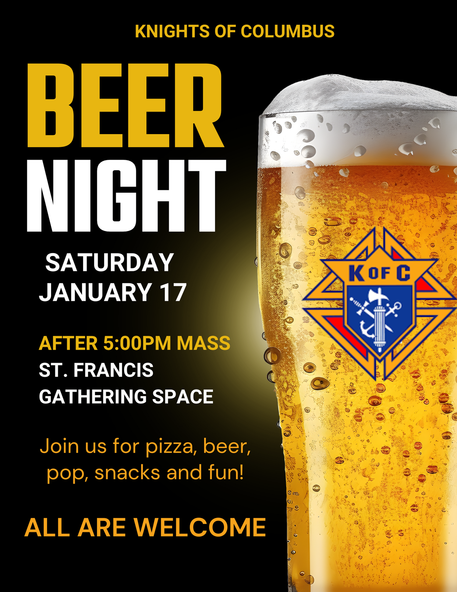 Knights of Columbus Beer & Pizza Night — Brainerd Catholic