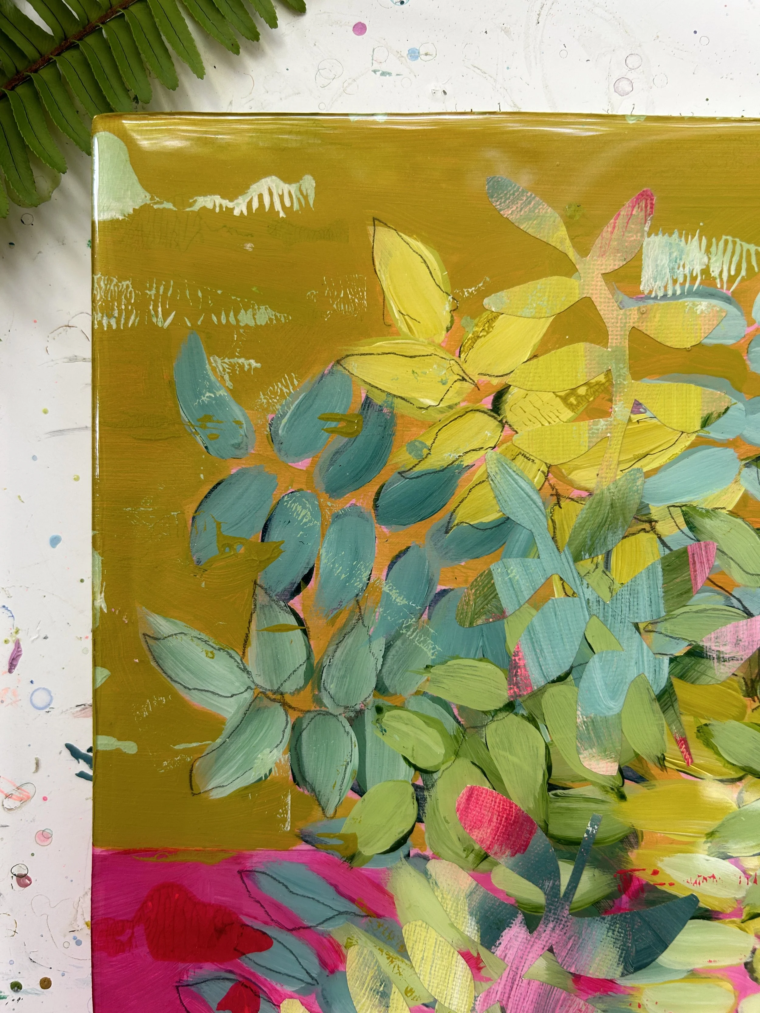 Bold Bloom and Abstract foliage painting | In Bloom — Mac + Lucille