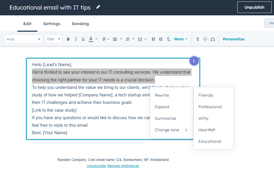 HubSpot Ai Content Assistant how to use — Thalita Milan
