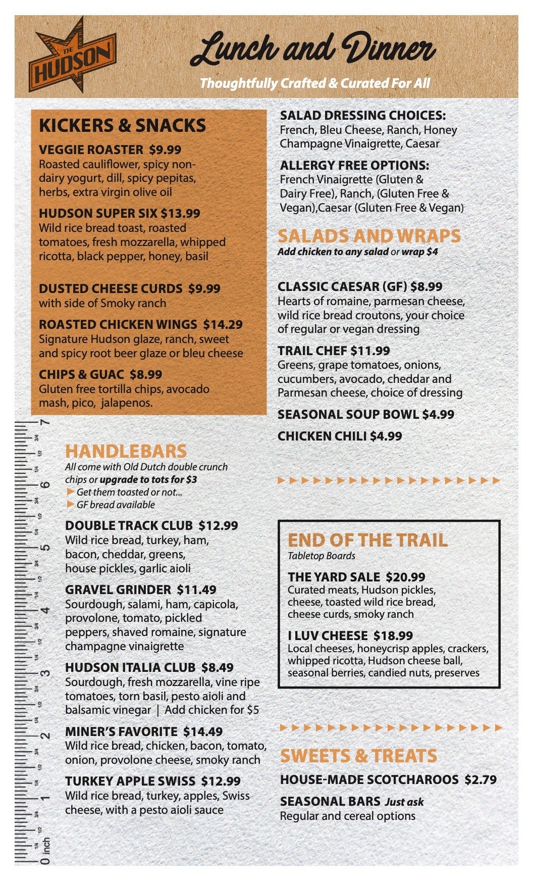 The Hudson Menu - Restaurant, Cafe, Coffee Shop and Bar in Ironton ...