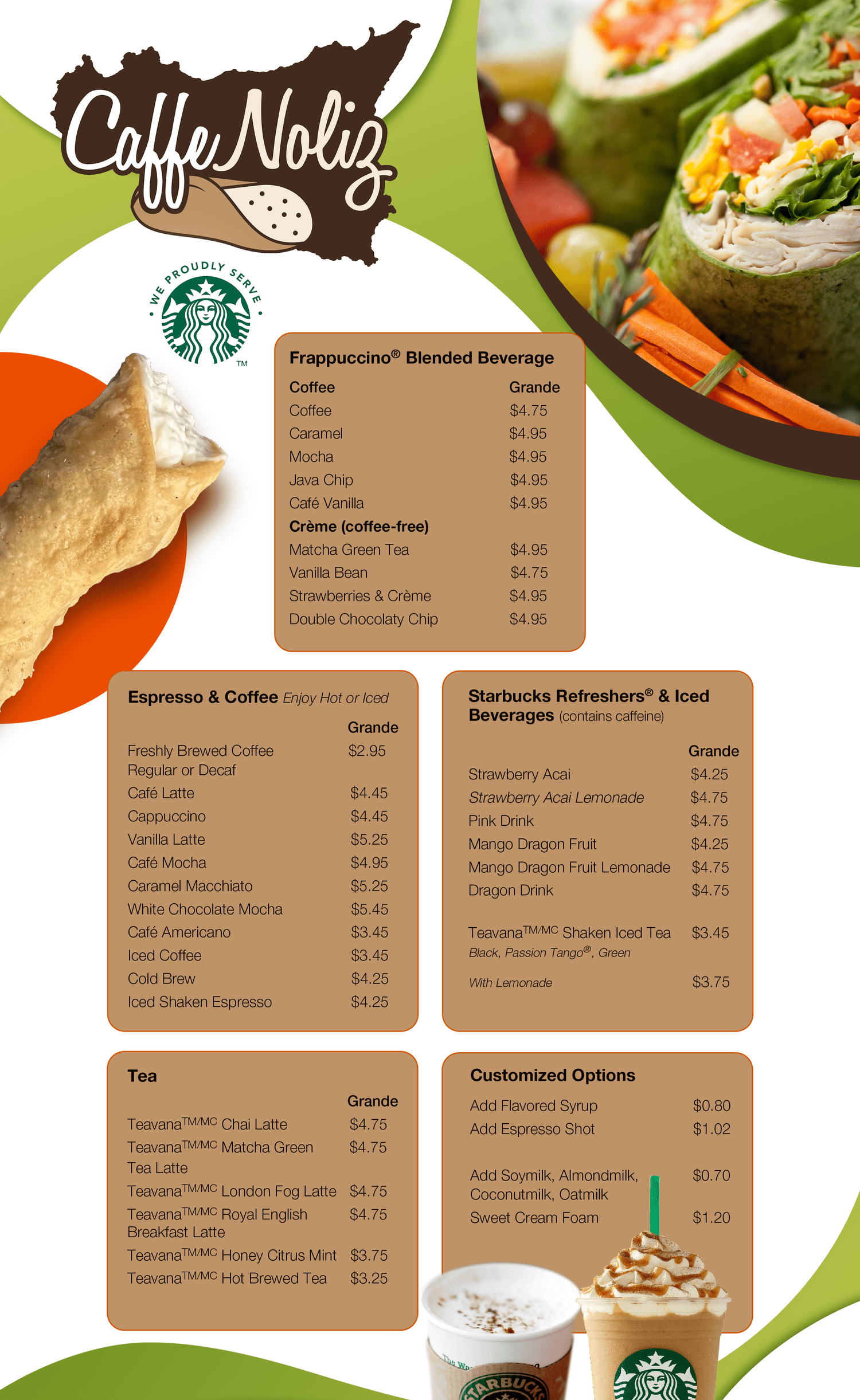 Starbucks Menu - CDC Caffe Noliz — ECI Management Group