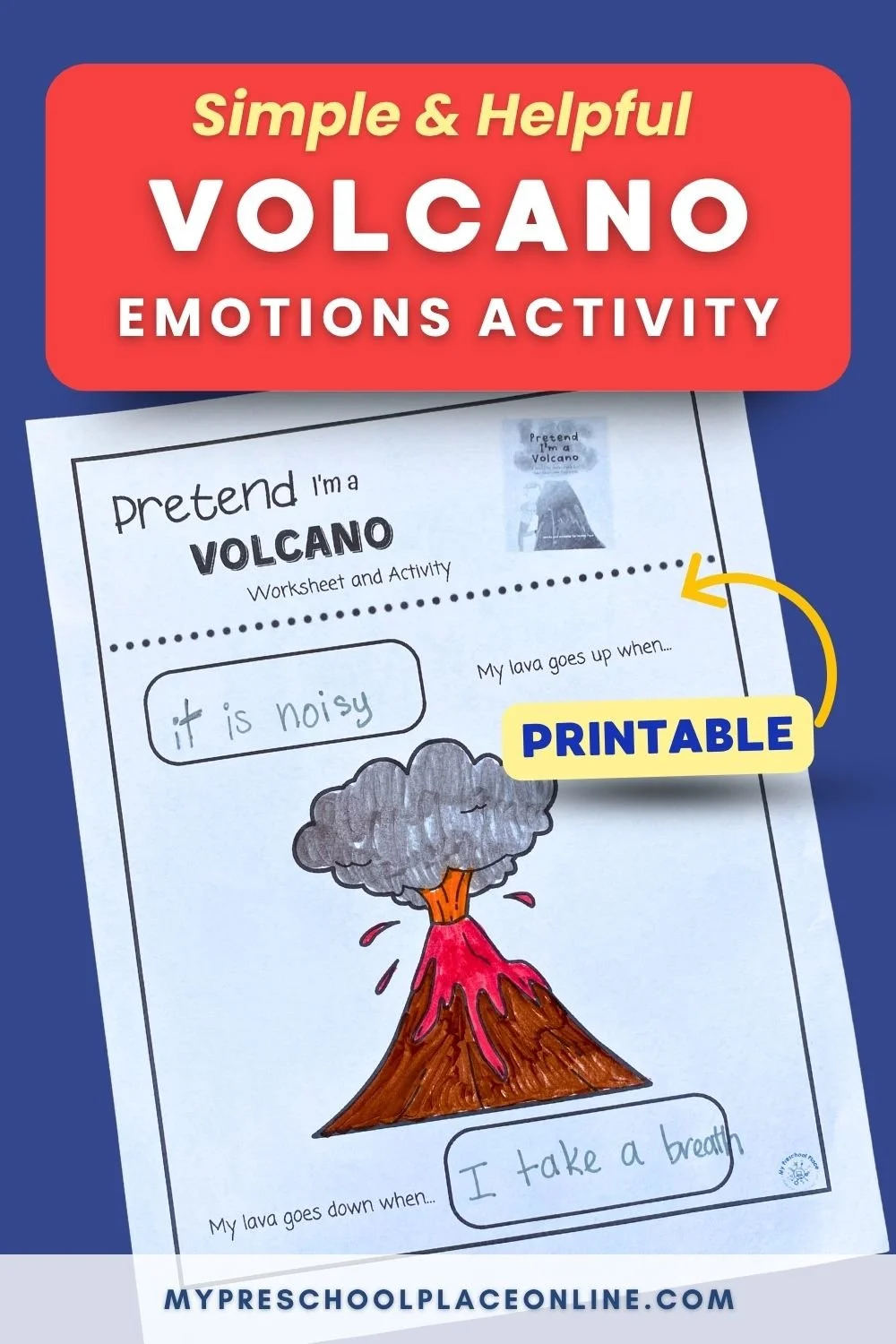 Pretend I’m A Volcano Activity — My Preschool Place