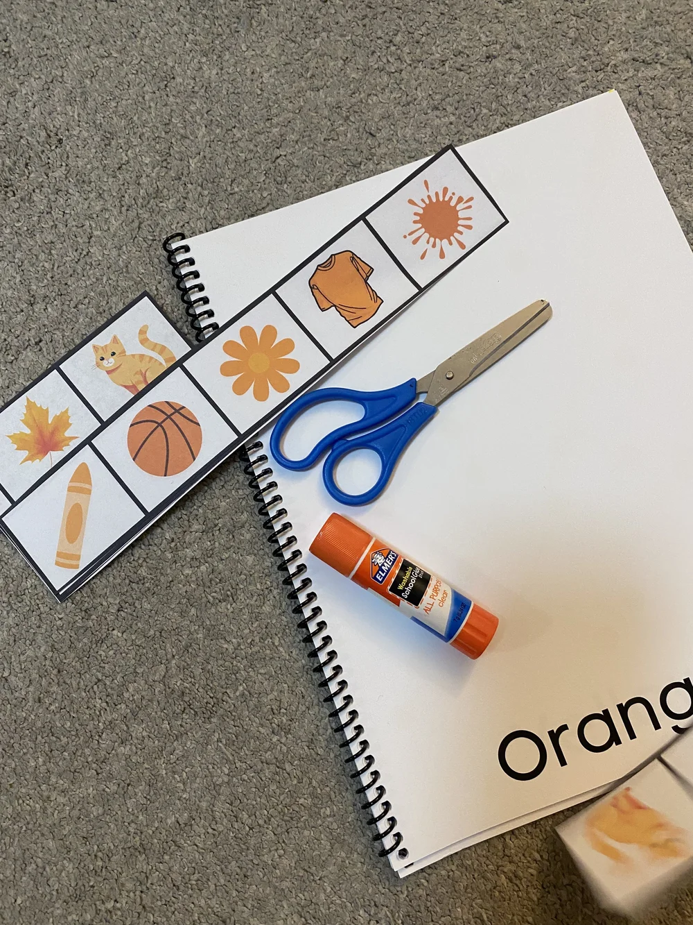 Color Orange Cutting Practice [free download] — My Preschool Place