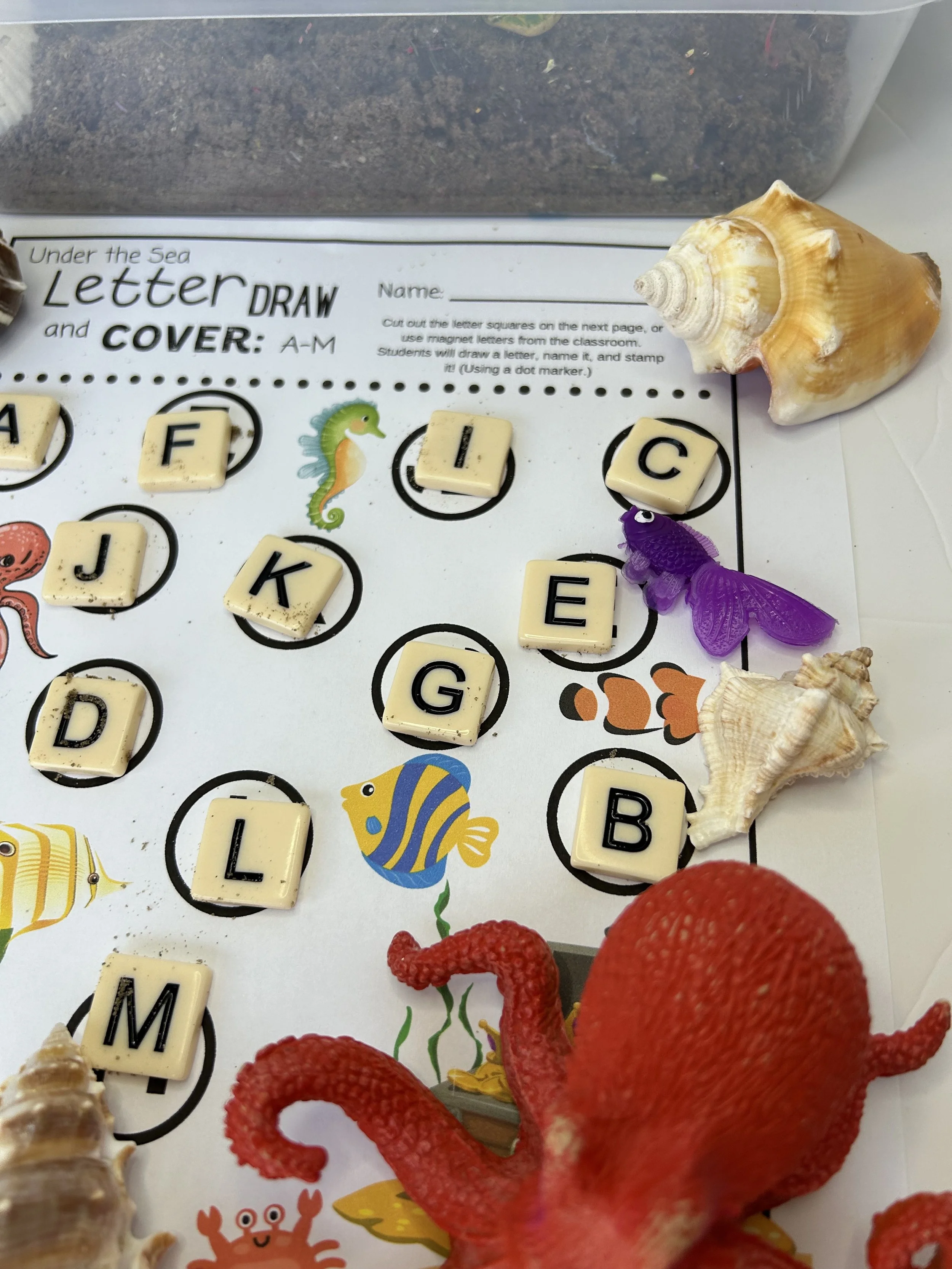 Under the Sea Letter Draw and Cover Game [free download] — My Preschool ...